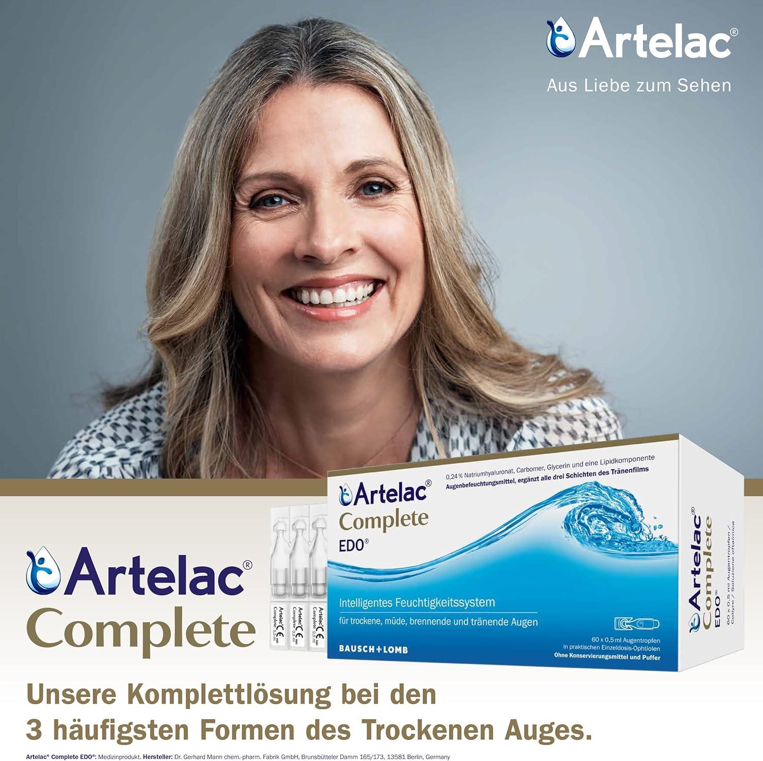 Buy Artelac Complete EDO Eye Drops | Triple Action Dry Eye Solution ...