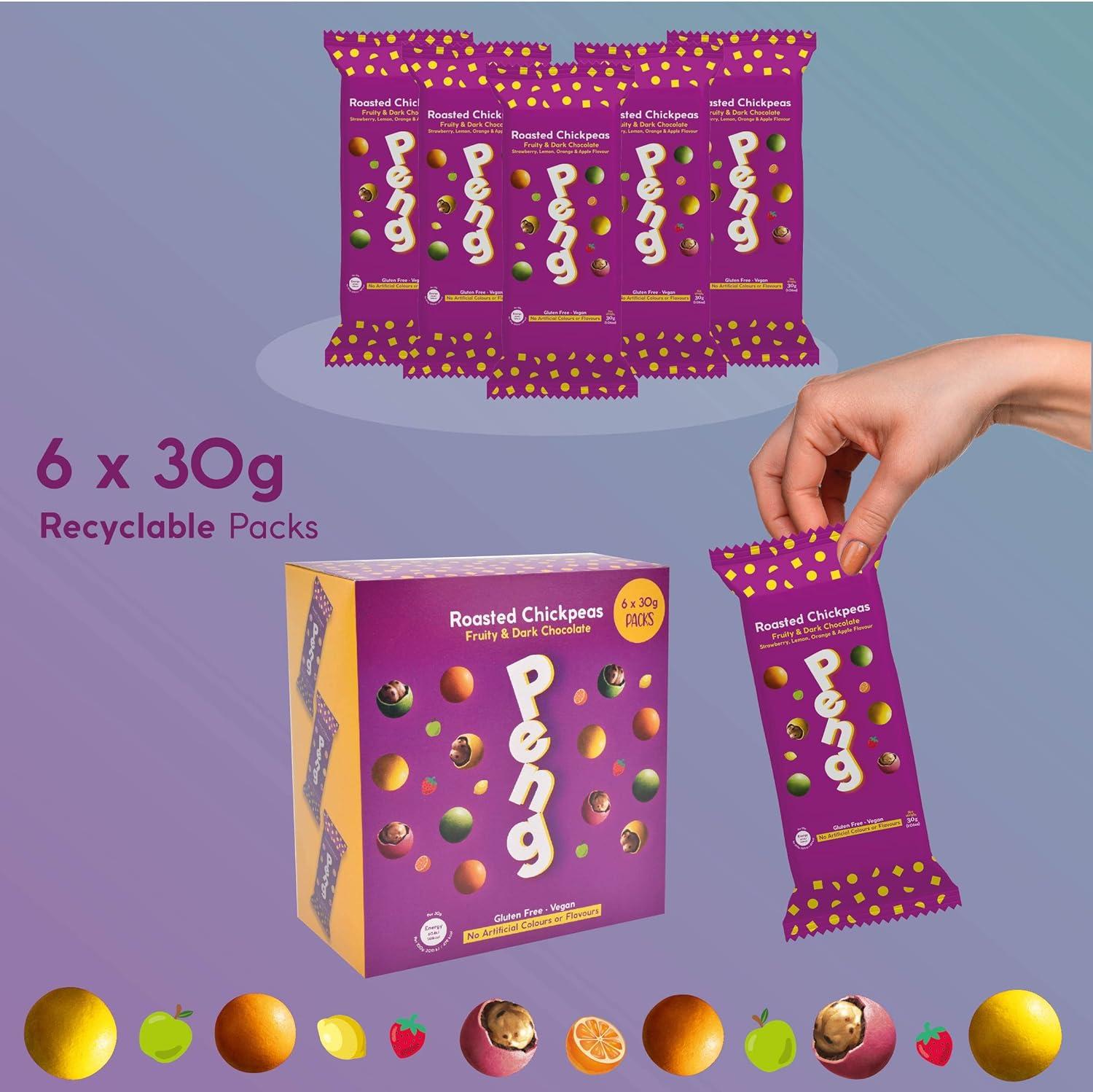 Peng Roasted Chickpeas Snack (6 x 30g) - Healthy High Protein Plant ...