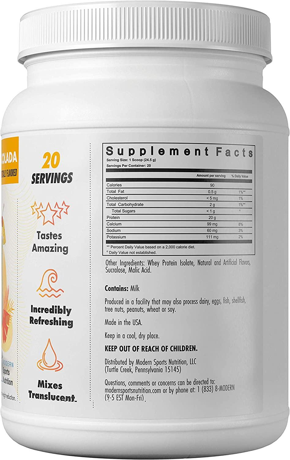 Modern ISO+ Clear Whey Protein Isolate Pina Colada | 20g of Protein ...