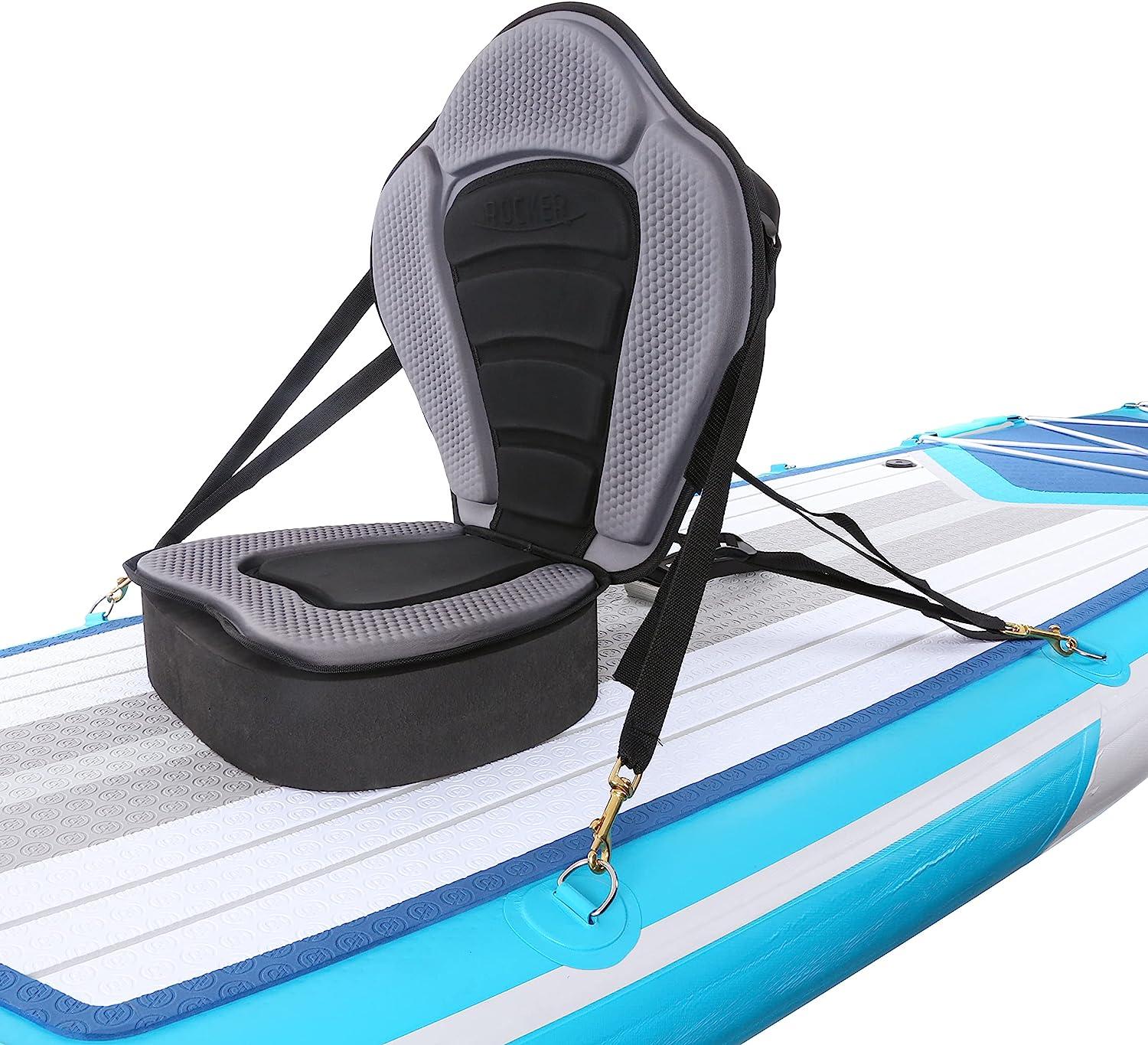 iROCKER Paddle Board Kayak Seat with Storage Bag - Cushioned Backrest ...