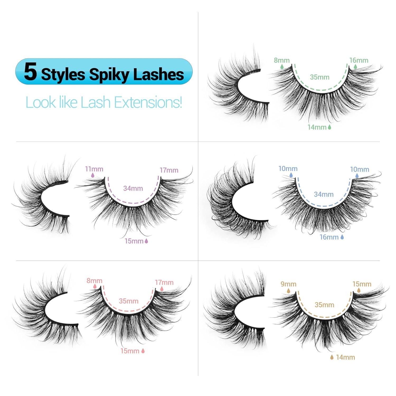 Yawamica 10 Pairs Fairy Strip Lashes - 5 Styles Mixed Cat Eye Look ...