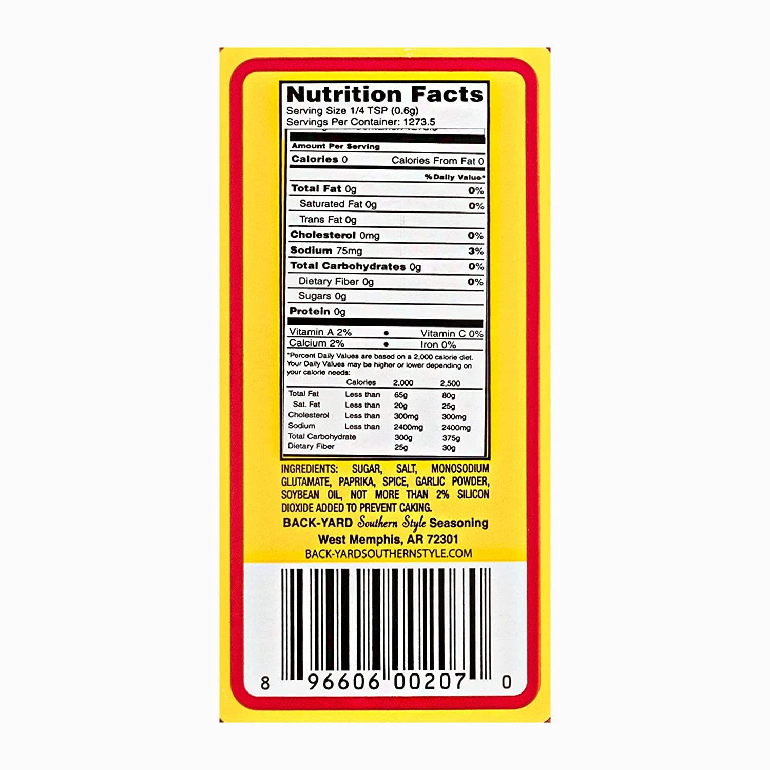 BACK-YARD Southern Style Original All Purpose Seasoning 27 oz - Value ...