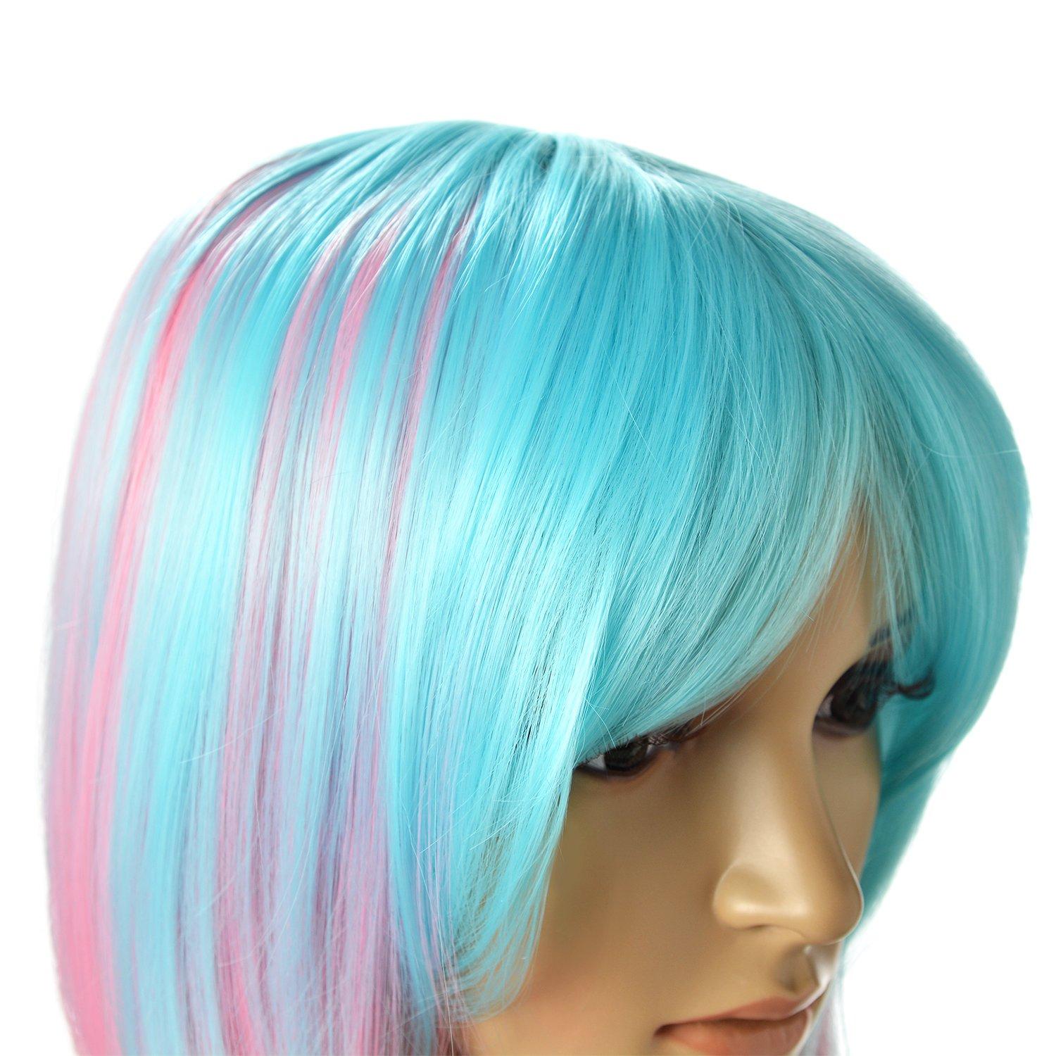 AGPTEK Multi-Color Ombre Short Bob Wig | Shoulder Length Hair Extension ...