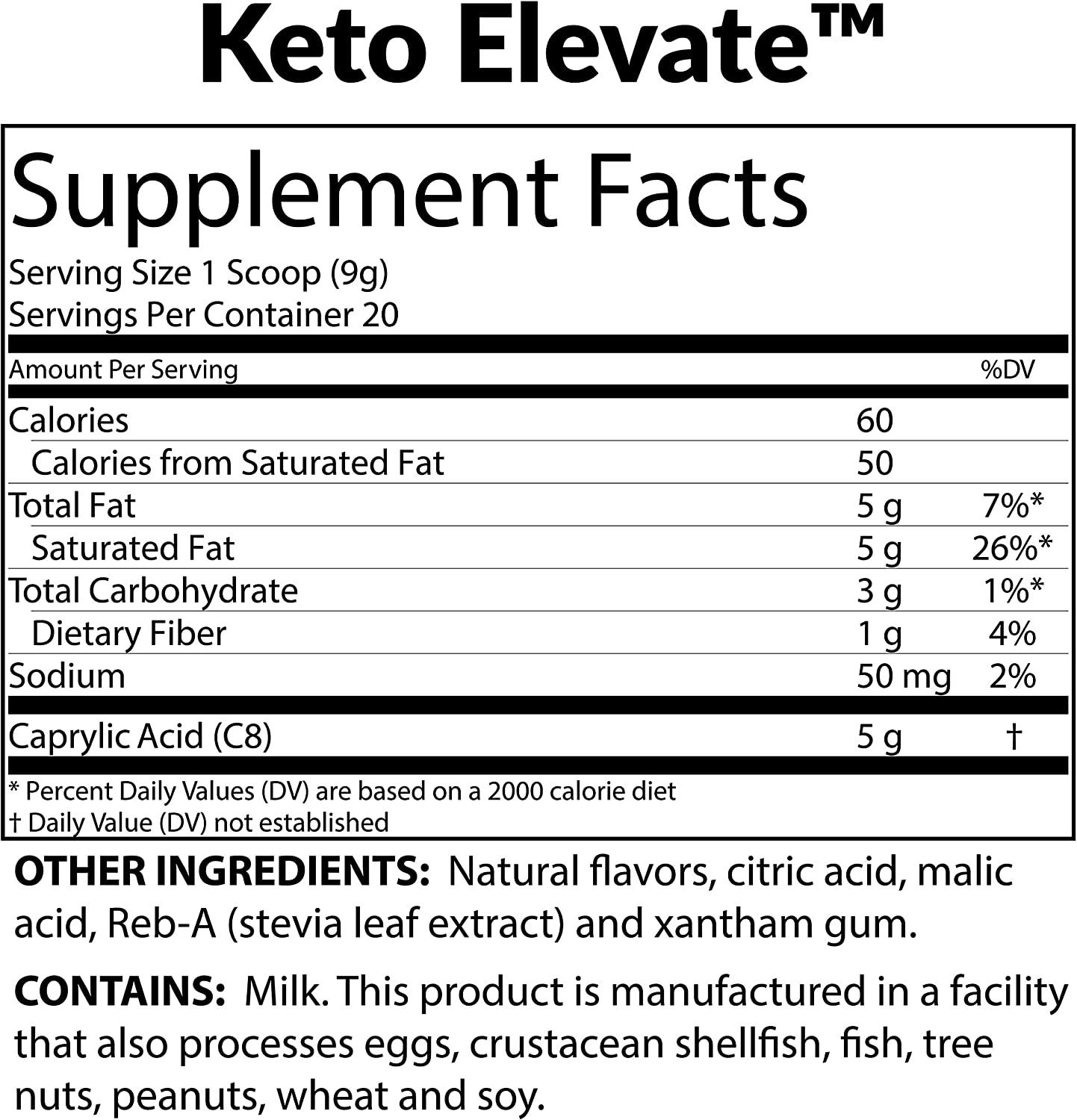 BioTrust Keto Elevate Pure C8 MCT Oil Powder - Ketogenic Diet ...
