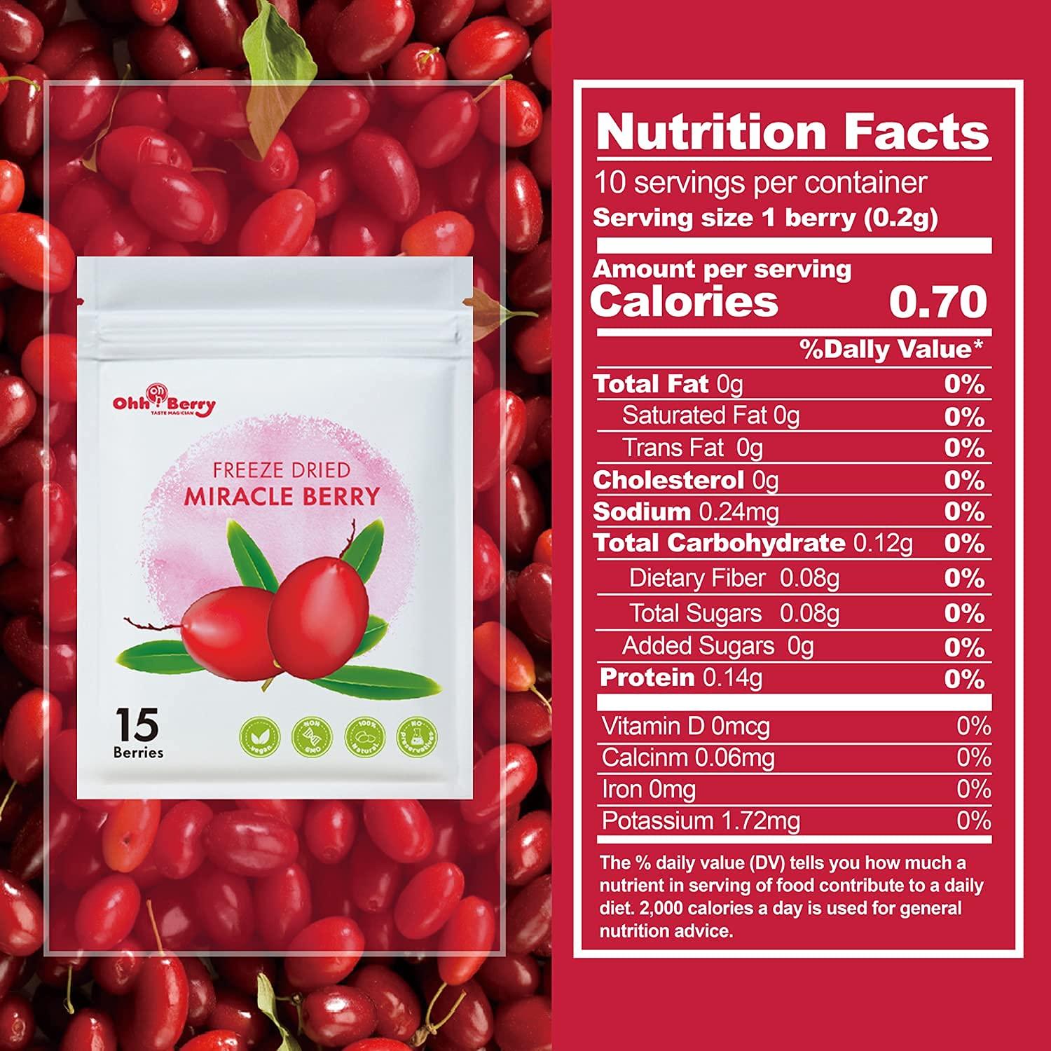 15-Pack Ohh! Berry Miracle Berries - Transform Sour to Sweet, Natural ...