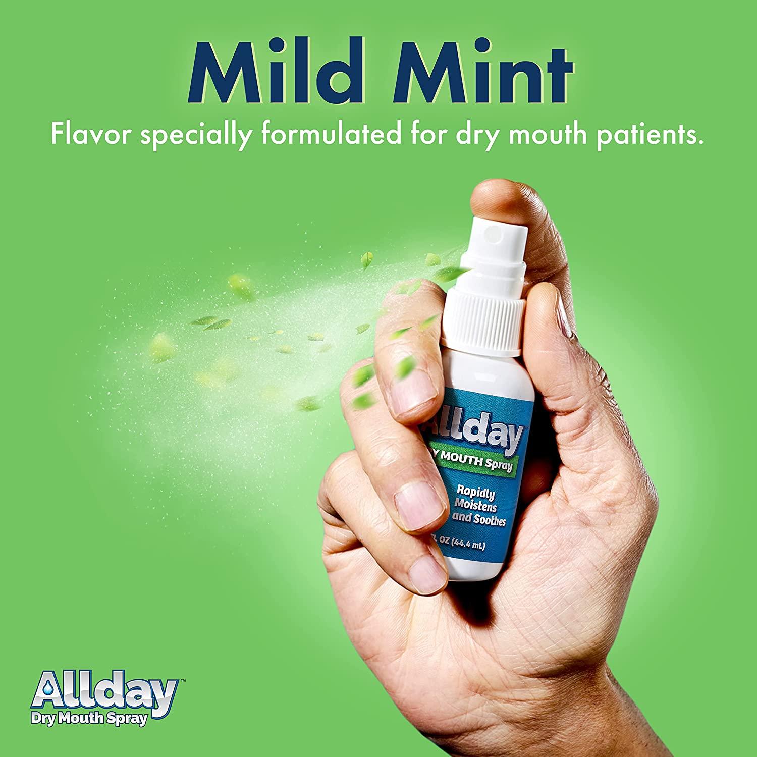 Allday Dry Mouth Spray - Maximum Strength Xylitol, Fast Acting, Non ...