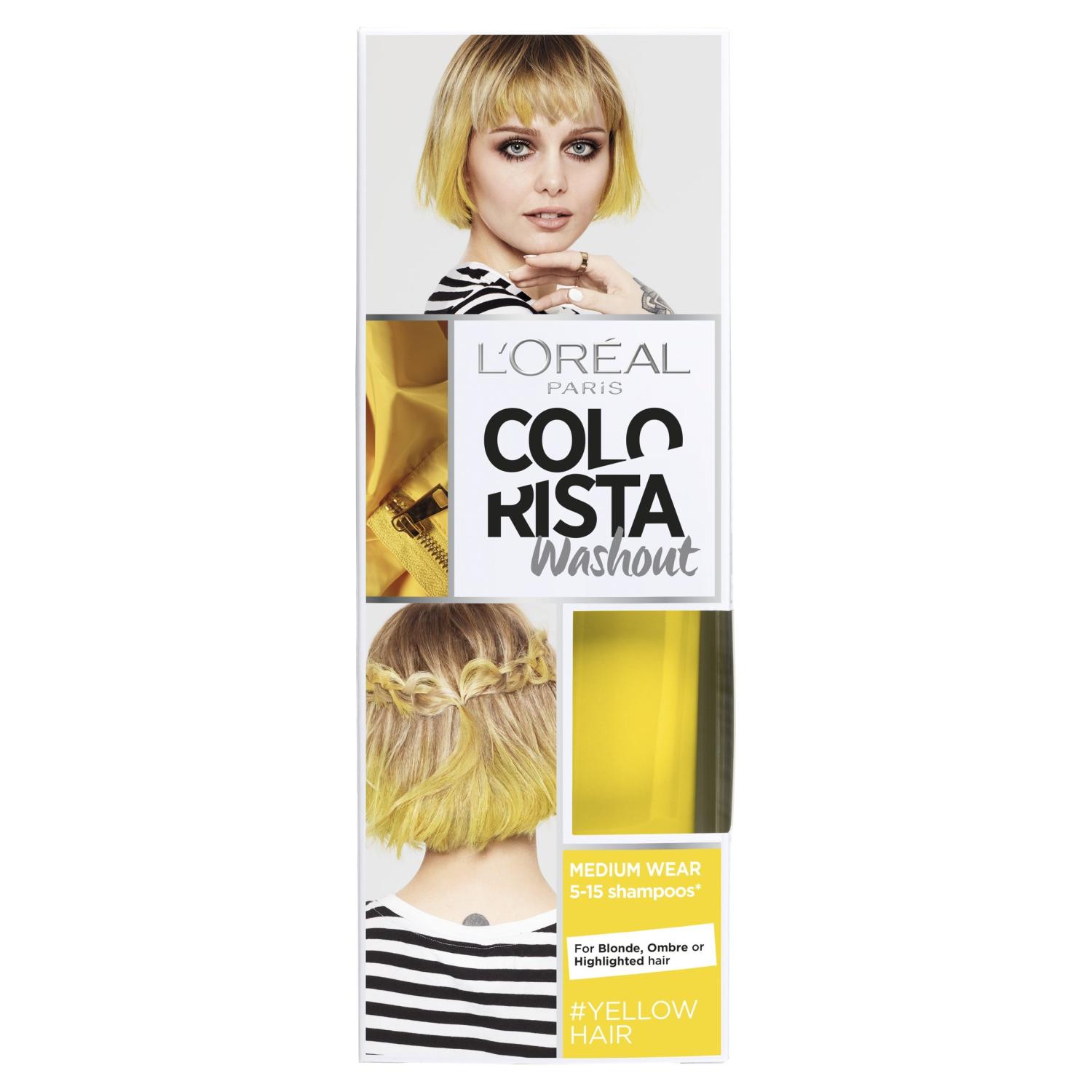 L'Oreal Paris Colorista Washout Yellow Neon Semi-Permanent Hair Dye ...