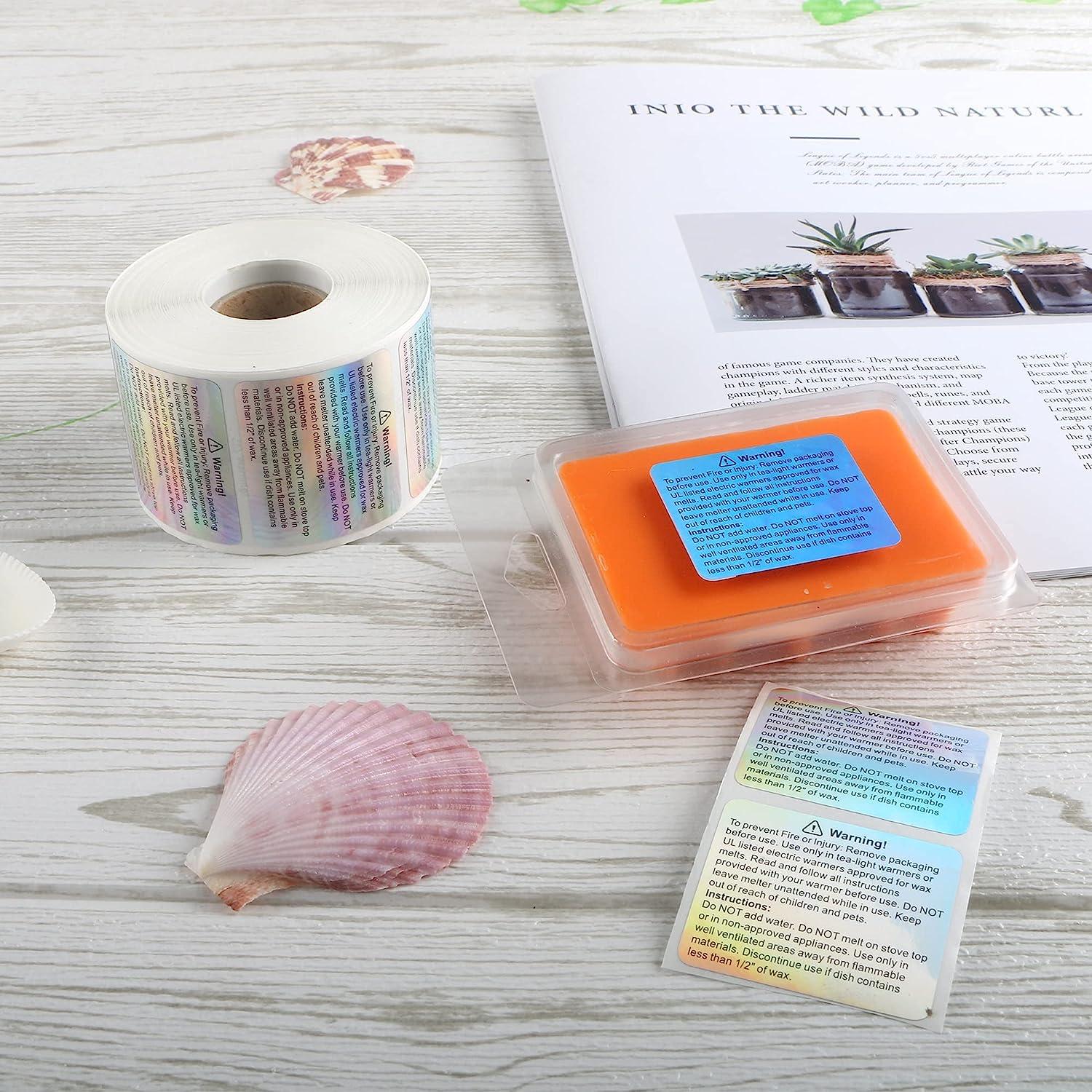 MILIVIXAY 600pc Wax Melt Warning Labels | Candle Stickers for Clamshell ...