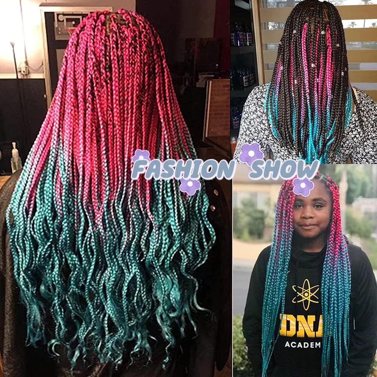 Fanfyfyu Ombre Braiding Hair - 3 Pack Kanekalon Jumbo Braid Extensions ...