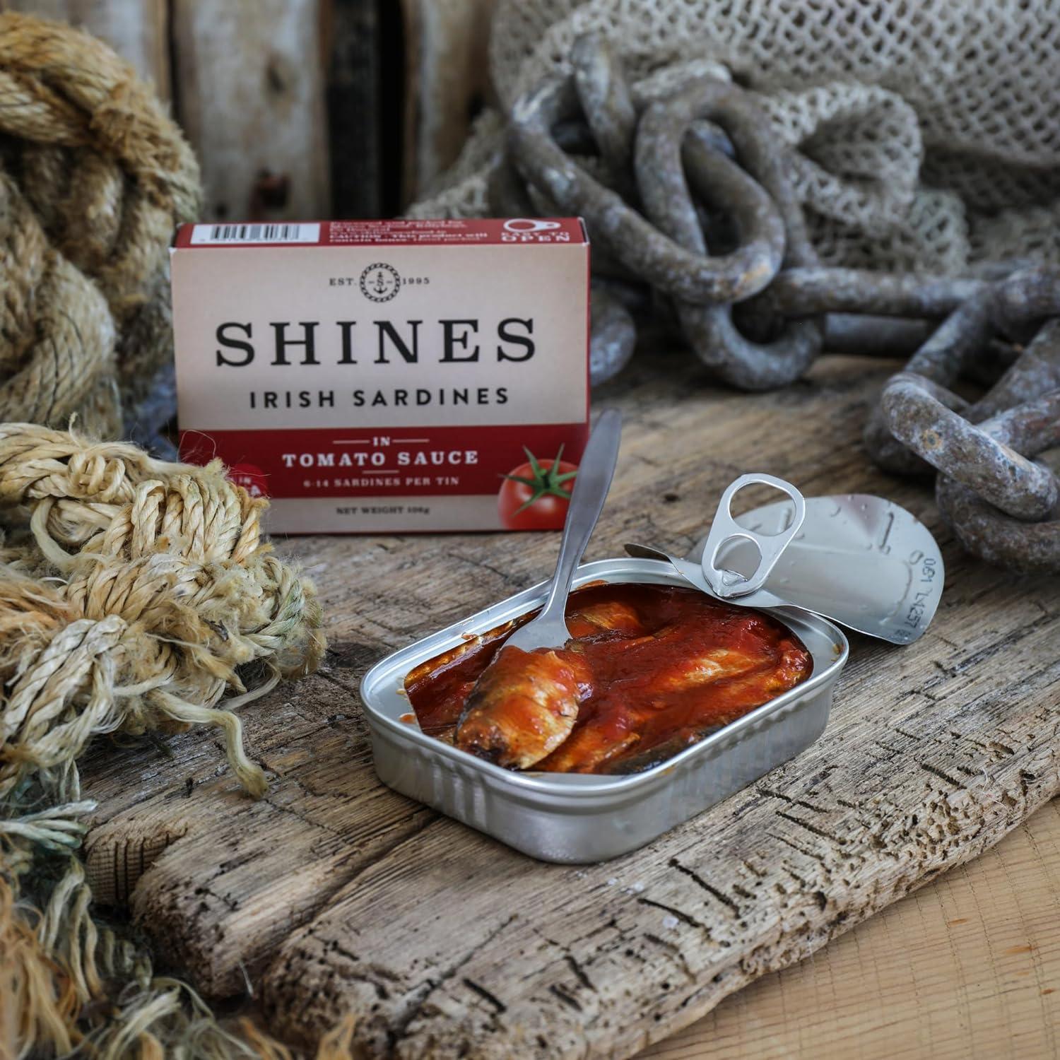 Shines Tinned Irish Sardines in Tomato Sauce - Pilchards - 12 x 106g ...