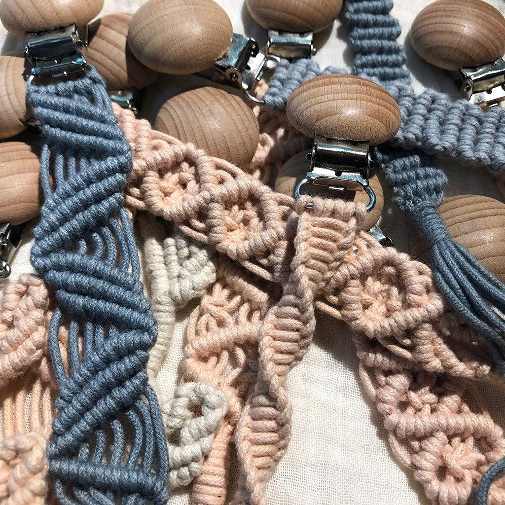 Tian-K Baby Pacifier Chain | Cotton Rope Woven Dummy Holder | Drip ...