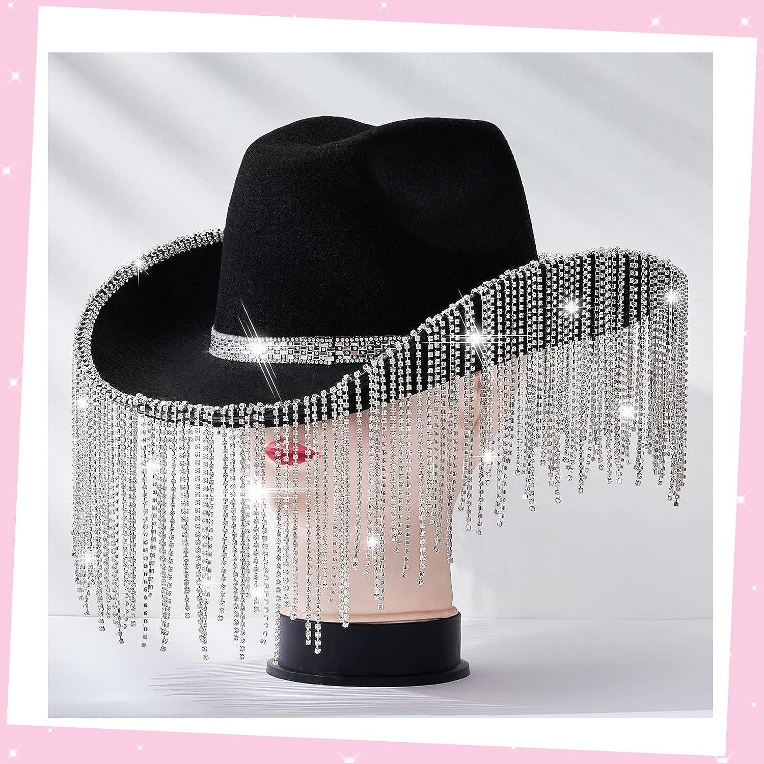 Rhinestone Cowgirl Hat | Bling Diamond Fringe Western Cowboy Hat ...
