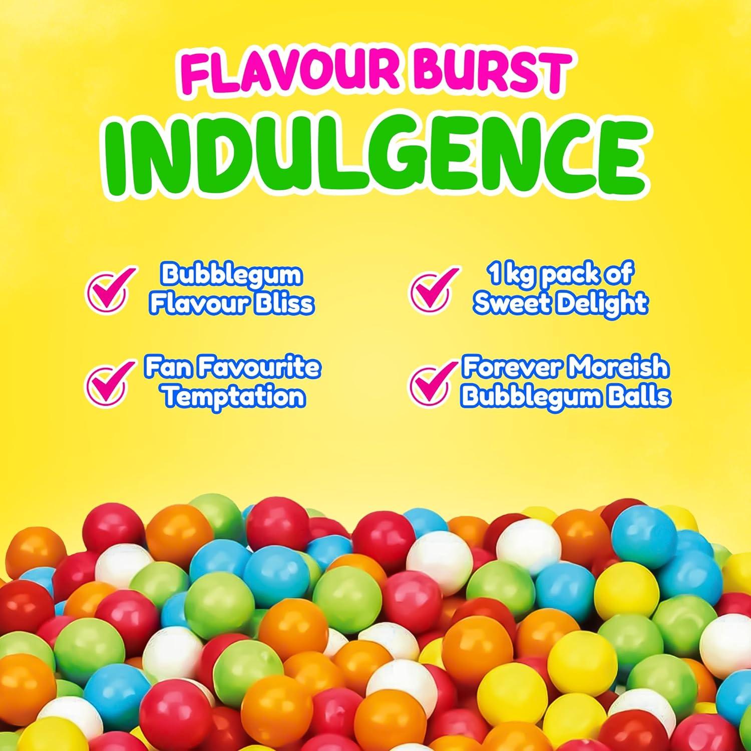 Sweetzone Bubblegum Balls Sweet Bags 1kg Halal Sweets Bubble Gum Bubble ...