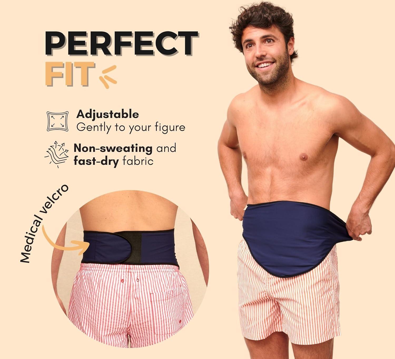 SIIL Stoma Belt - Blue Ostomy Solution for Men | XL Stoma Bathing Belt ...