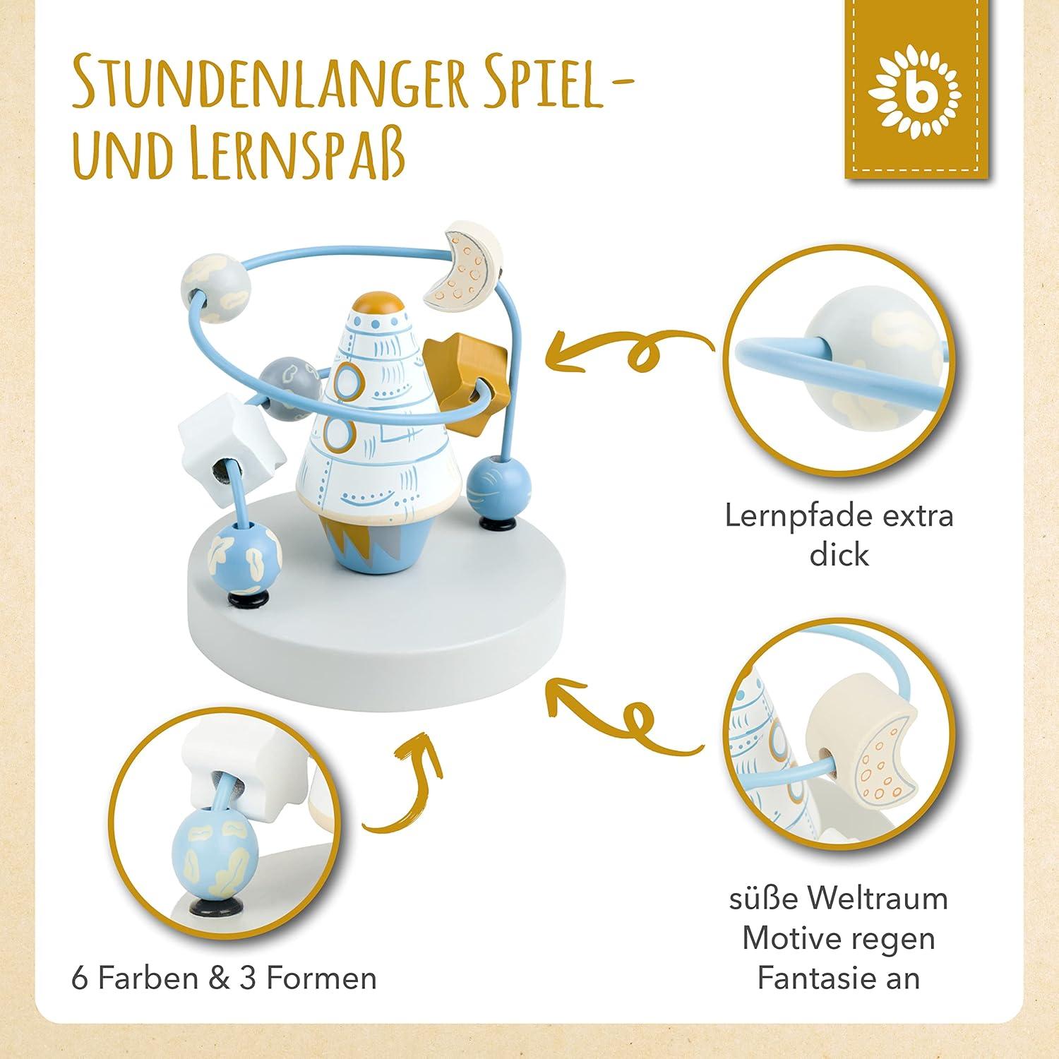 Bieco Motoric Loop Rocket - Cute Wooden Toy for Babies 1 Year+ ...