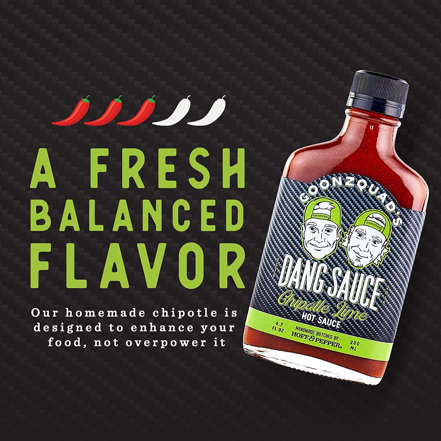 Hoff and Pepper Dang Sauce - Chipotle Lime Hot Sauce & Seasoning 6.7 Fl Oz - Perfect for Veggies ...