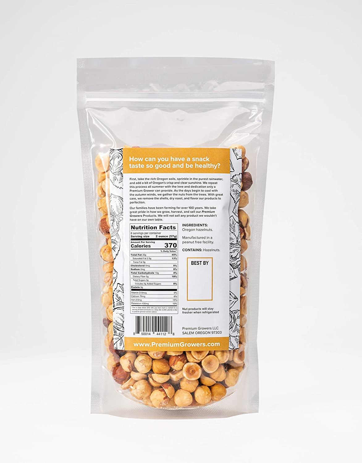 Premium Oregon Farm To Table Dry Roasted Hazelnuts - 1 LB Bag | Natural ...