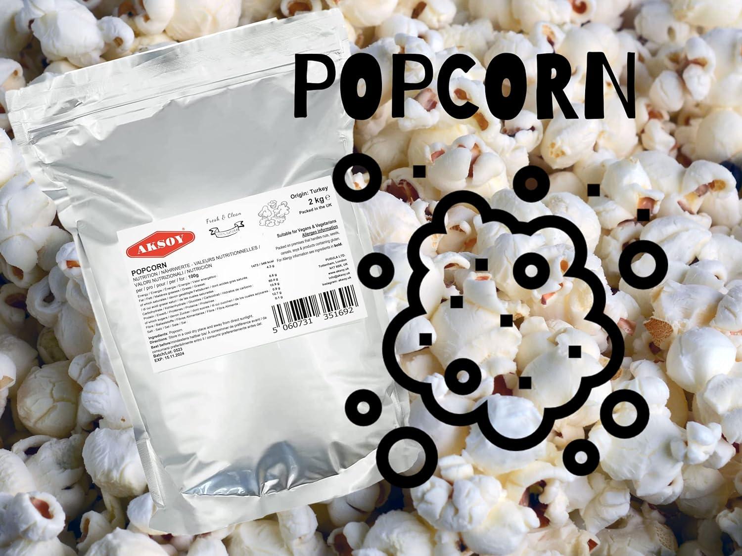 2KG Popping Corn Kernels - Unsalted Popcorn Seeds for Stove-top ...