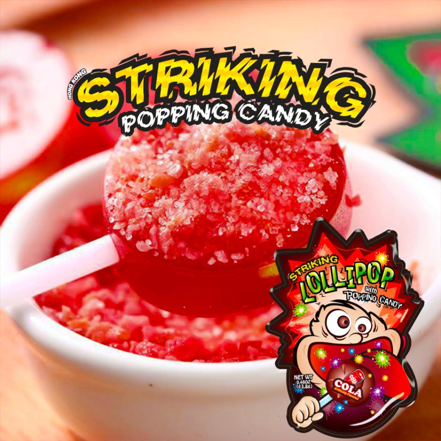 Striking Lollipop with Popping Candy Cola Flavour 13.8g (Pack of 4 ...