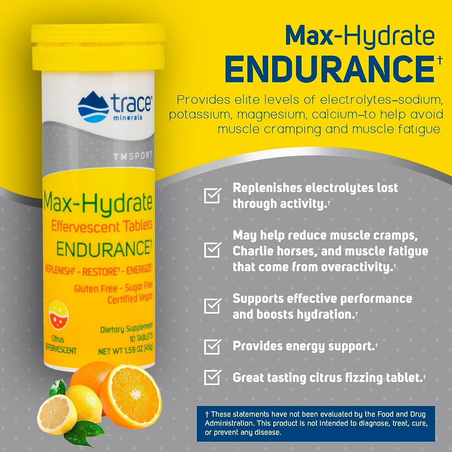 Max-Hydrate Endurance Effervescent Tablets - Citrus Flavor | Trace ...