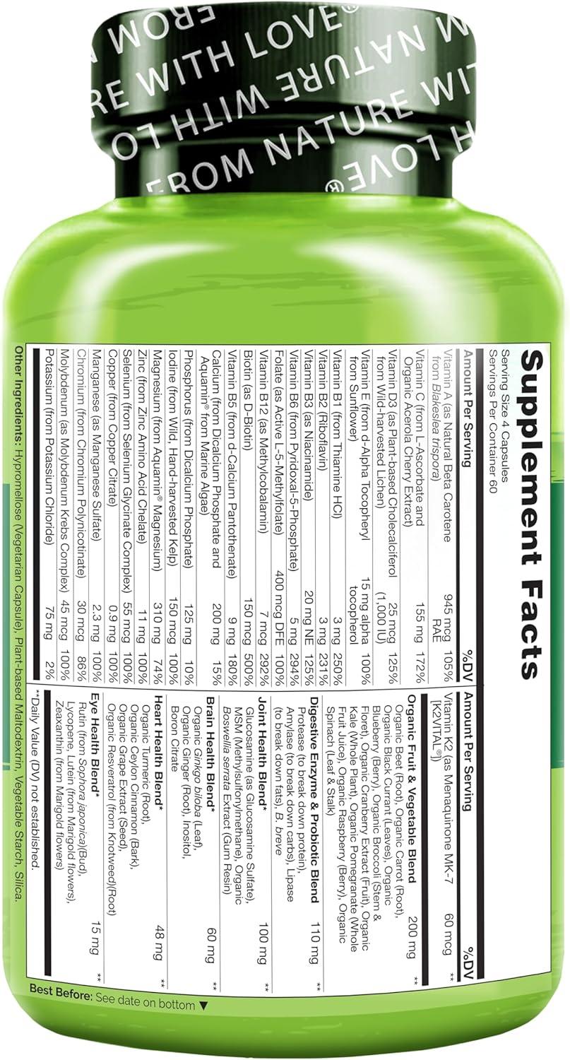 NATURELO Whole Food Multivitamin - Multivitamin for Women 50 - 240 ...