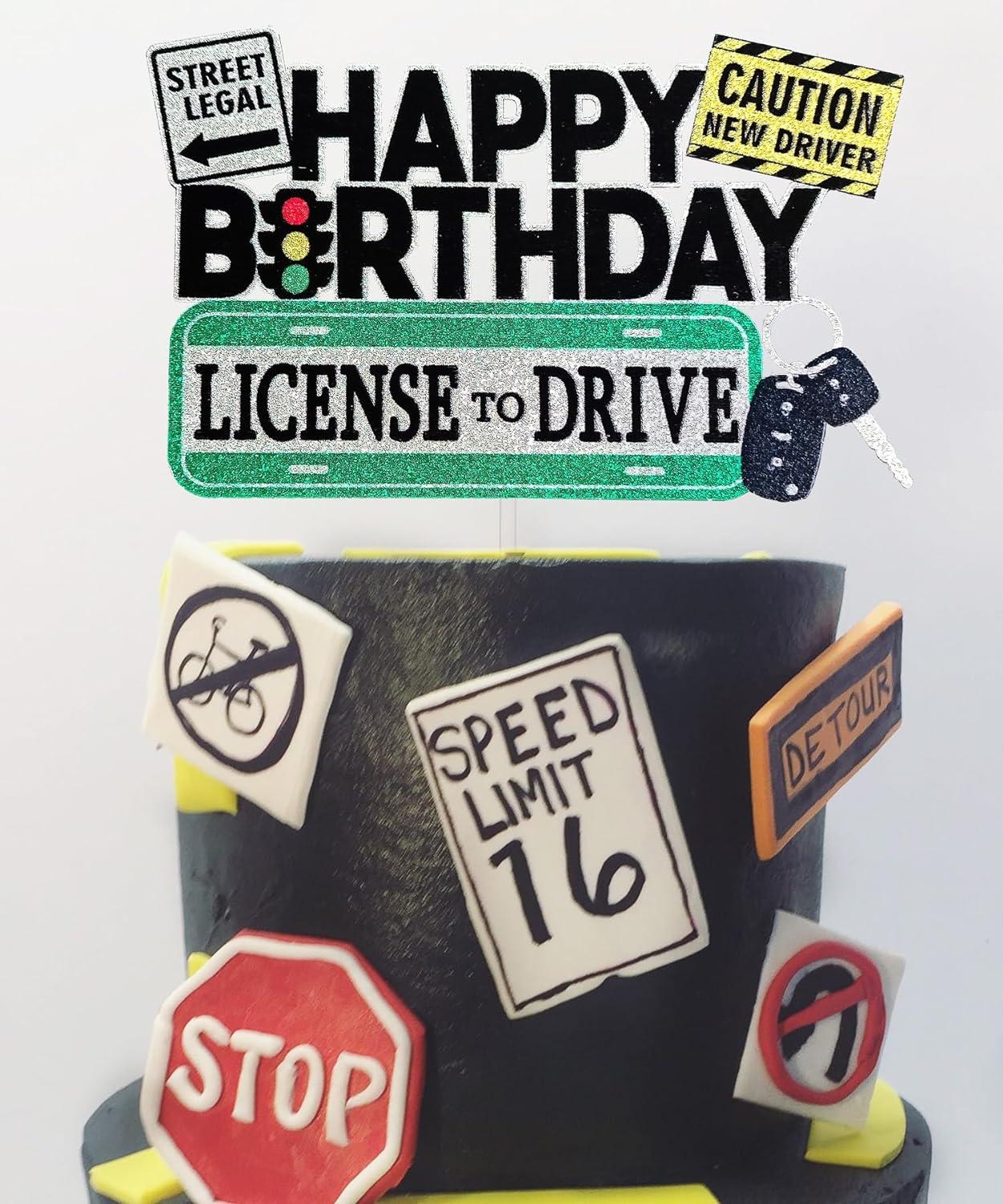 Driver License Birthday Cake Topper New Driver Birthday Cake Decor Car ...