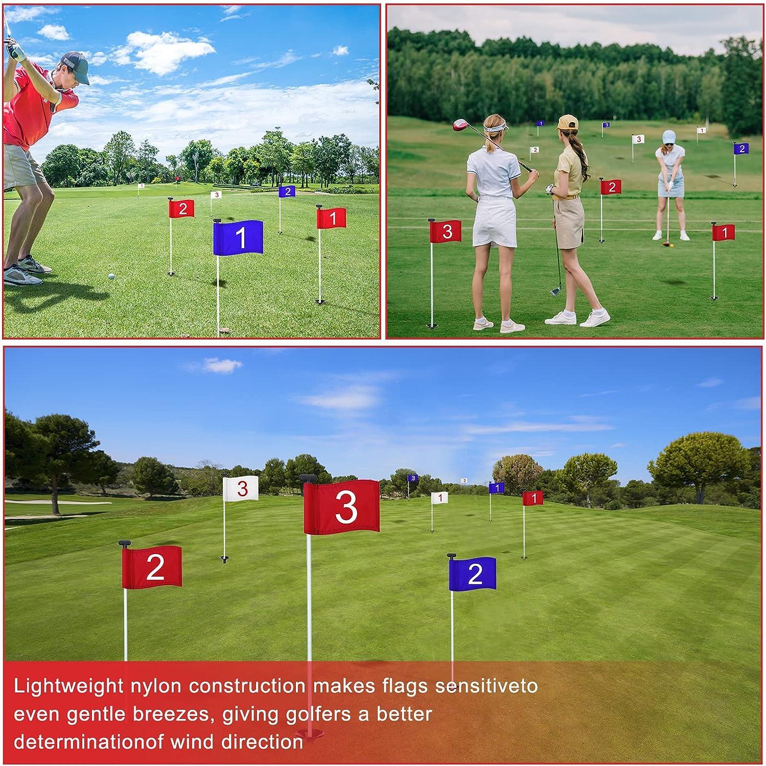 9 Pcs Nylon Golf Flags for Indoor Outdoor Practice Game - 8'' x 6 ...