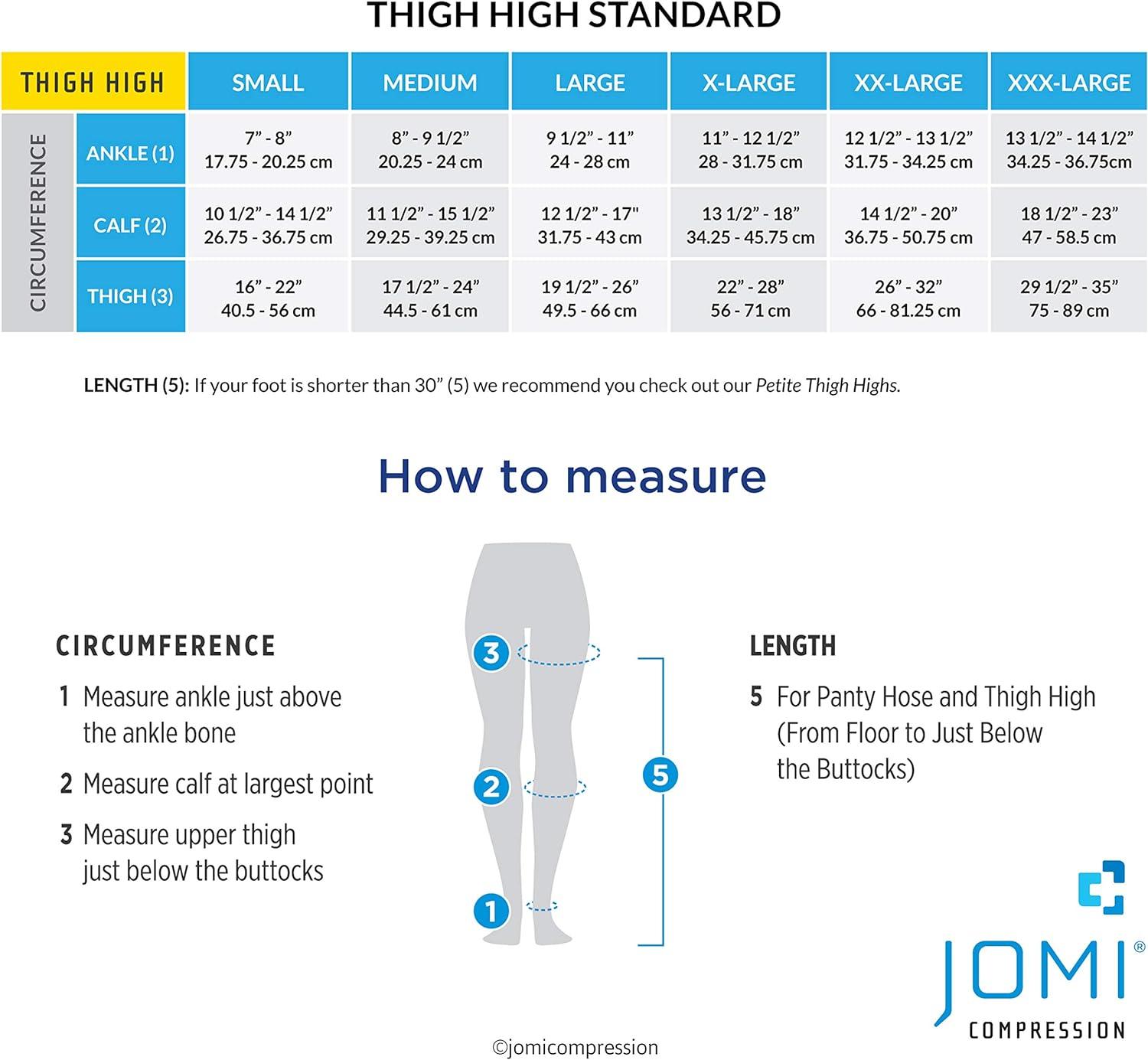Jomi Compression Thigh High Stockings 20-30mmHg - X-Large Beige (Size ...