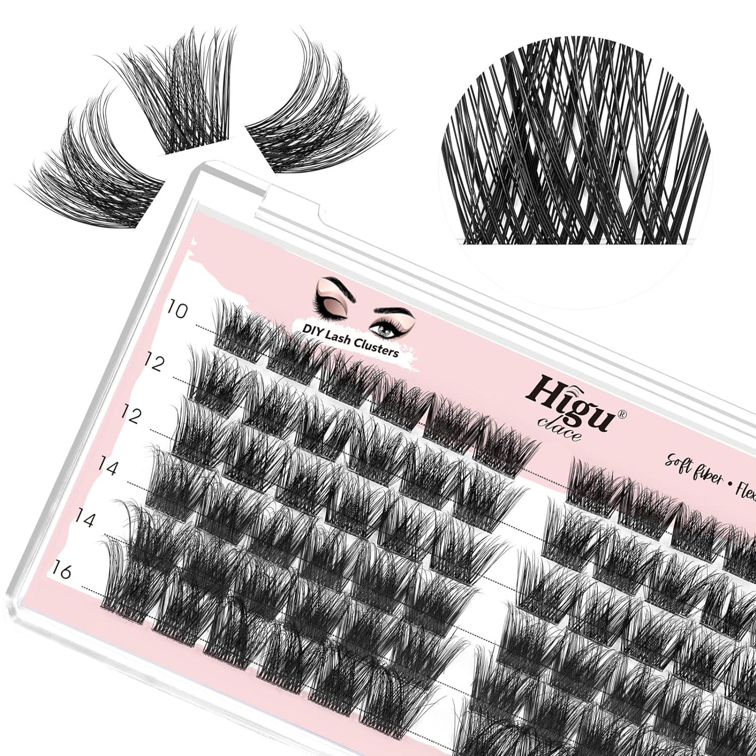 DIY Eyelash Extension Kit - 144 Thin Band Cluster Lashes + 72 3D ...