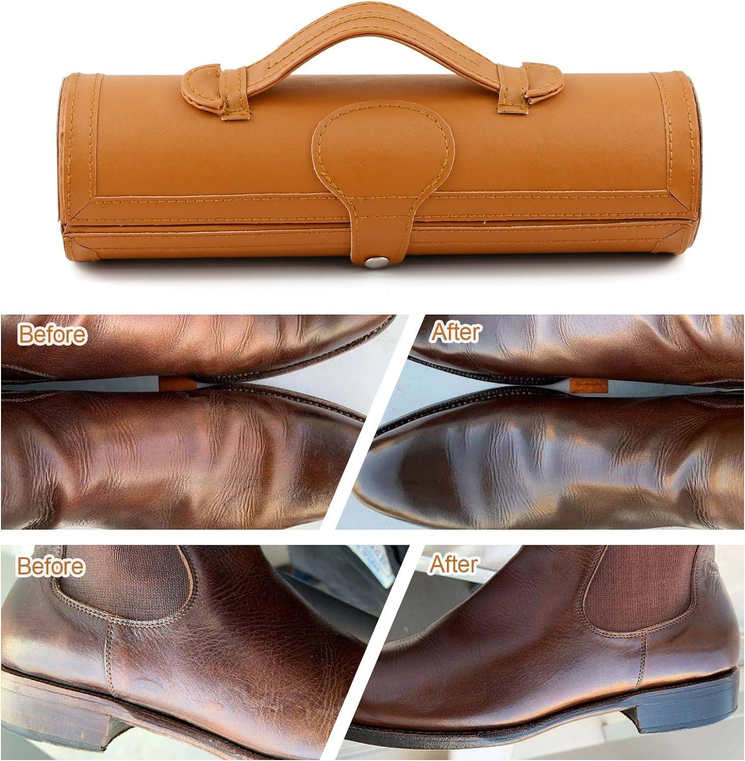 9 Piece Shoe Polish & Care Kit Leather Shoe Shine Kit with Black ...