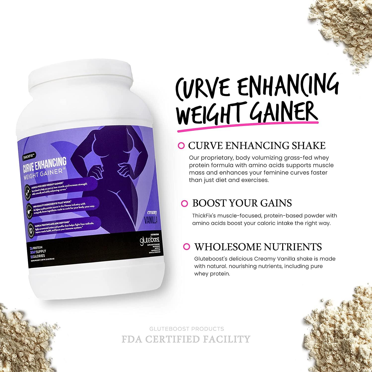 ThickFix Curve Enhancing Weight Gainer Shake - Grass-Fed Whey Protein ...
