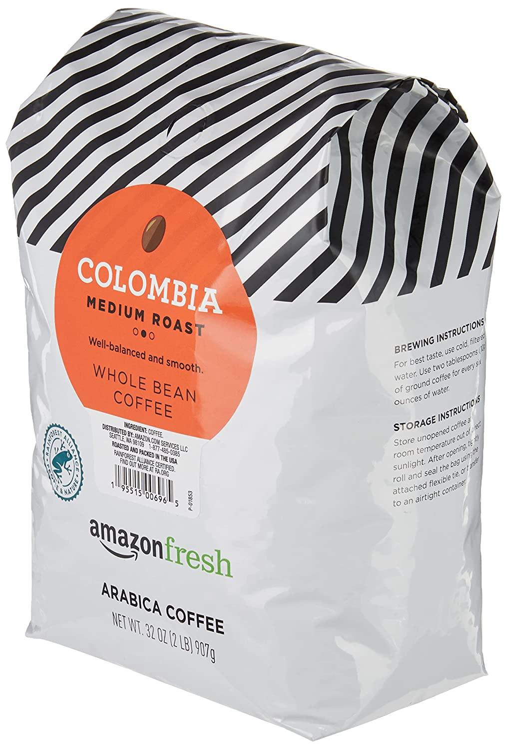 AmazonFresh Colombia Whole Bean Coffee - Medium Roast - 32 oz | Buy Now ...