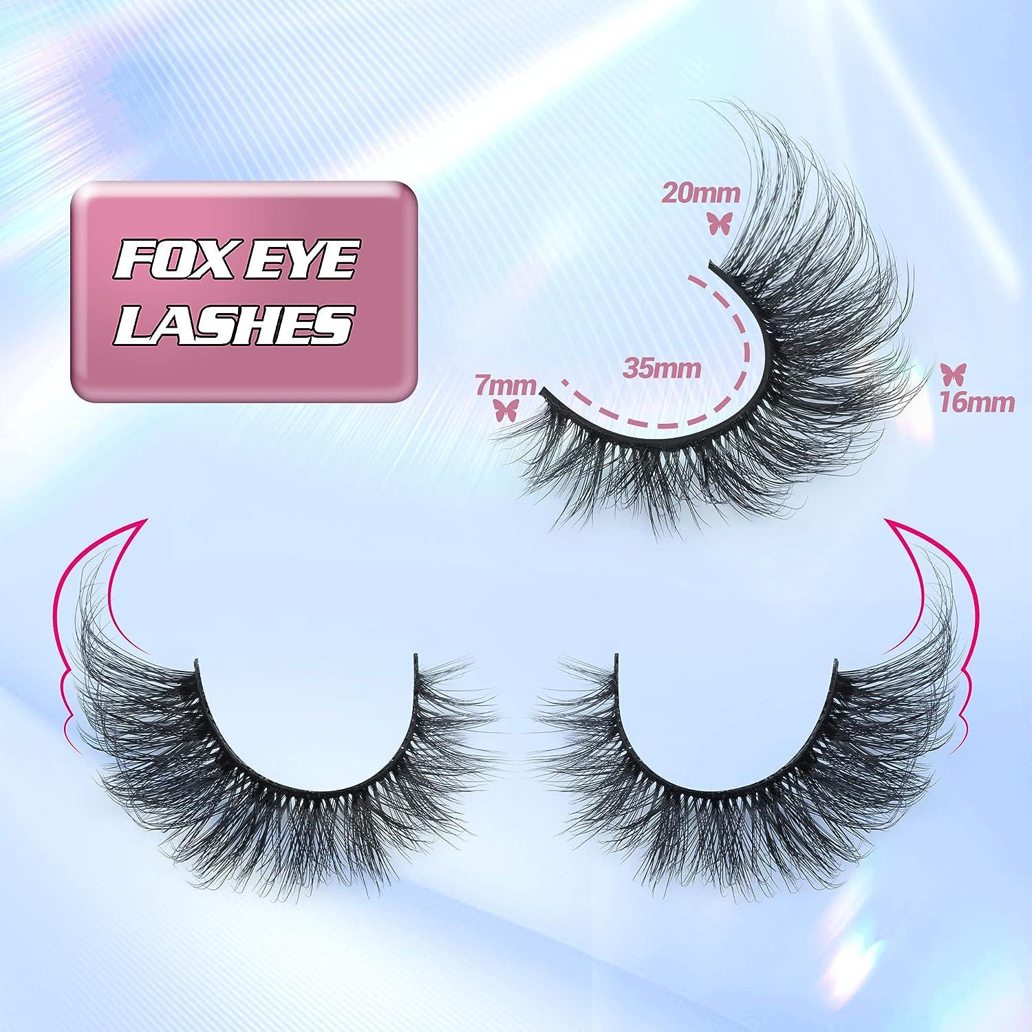 Russian Fox Eye Natural Cat Eye Strip Lashes 20MM - 7 Pairs by Winifred ...