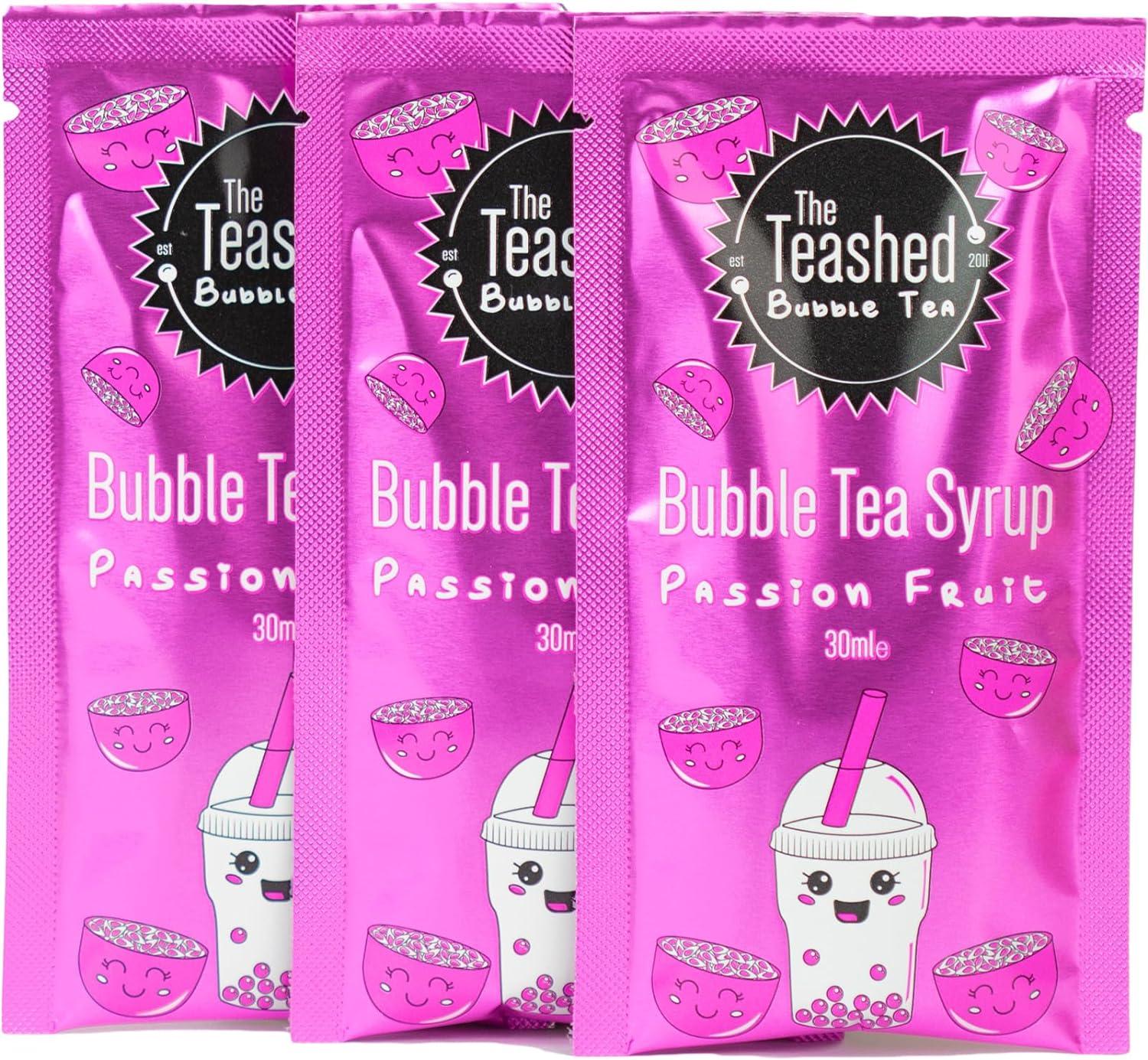 Fruit Bubble Tea Kit Gift Box | 3 Servings | Passion Fruit Syrup, Strawberry Popping Boba, Tea ...