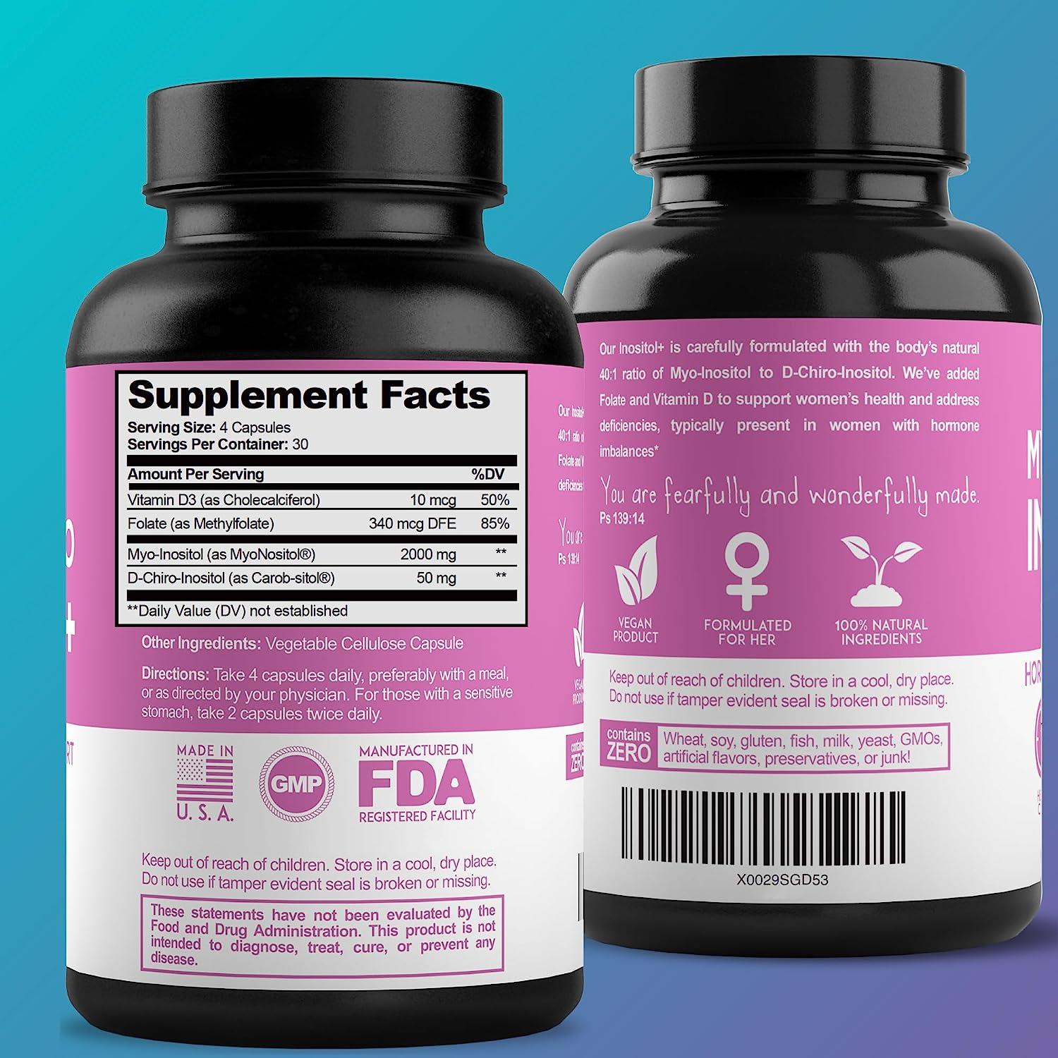 Premium Inositol Supplement for Women - Hormone Balance & Ovarian ...