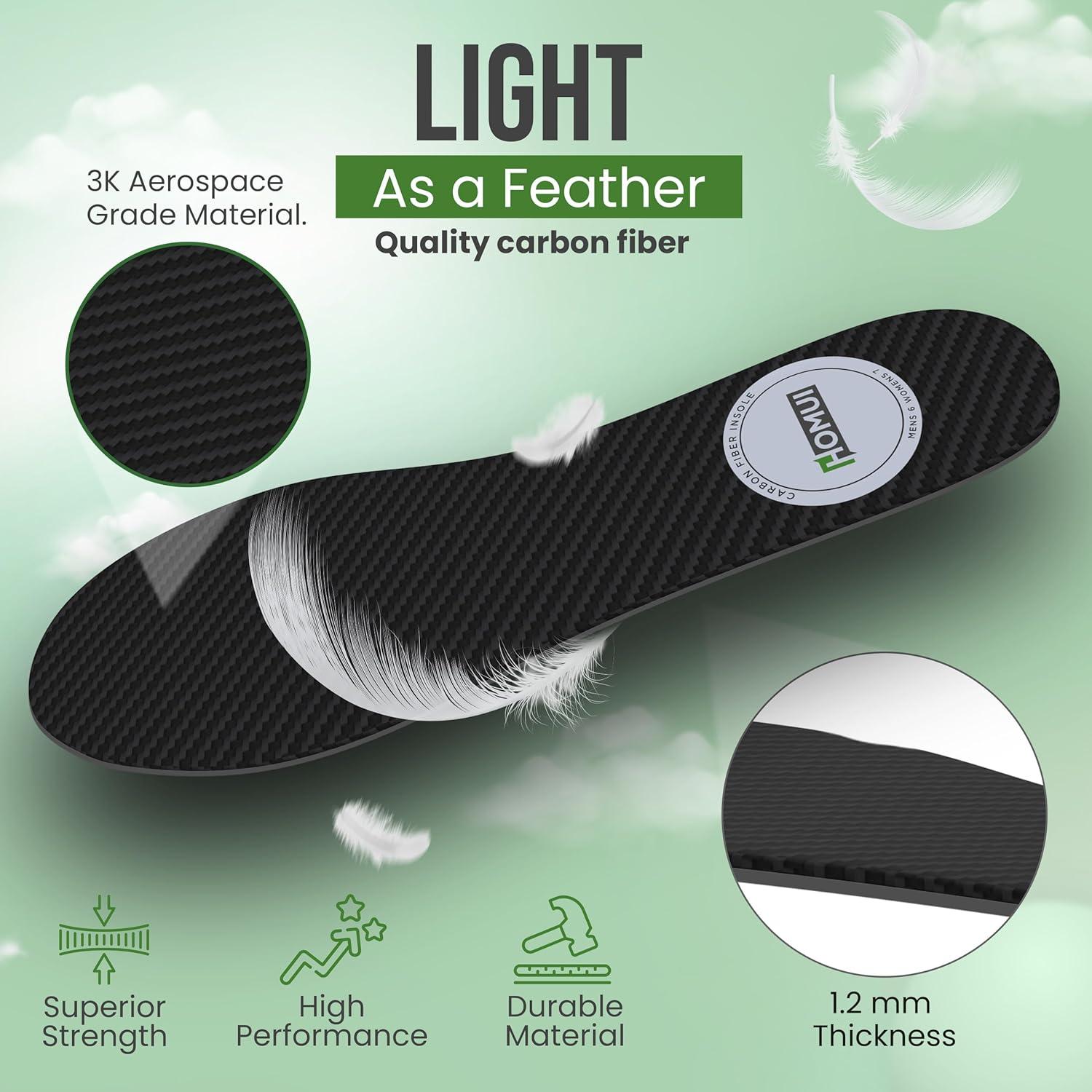 Carbon Fiber Insoles for Men & Women - Hallux Rigidus Turf Toe Brace ...