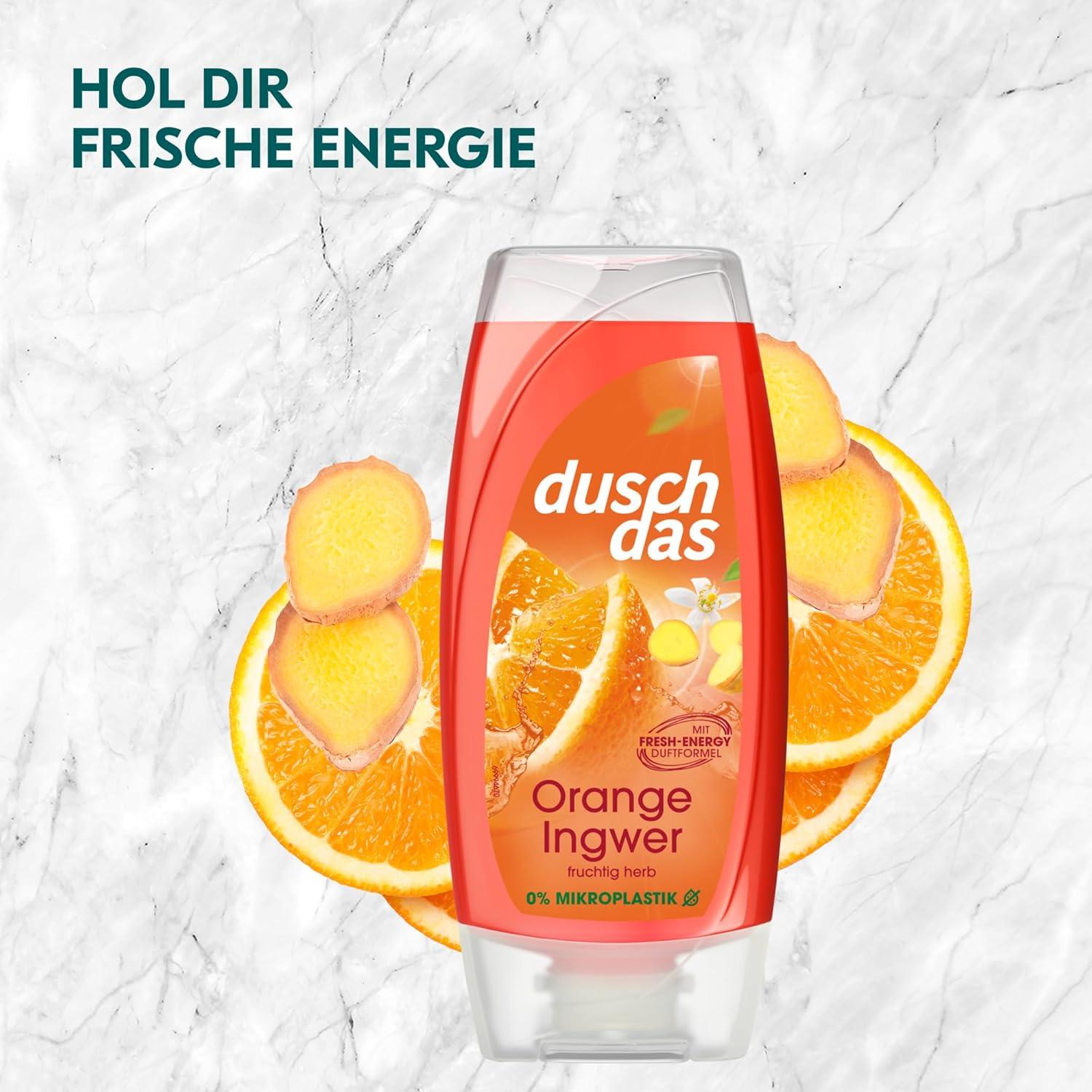 Duschdas Shower Gel Orange Ginger - 6 Pack (225 ml Each) | Refreshing ...