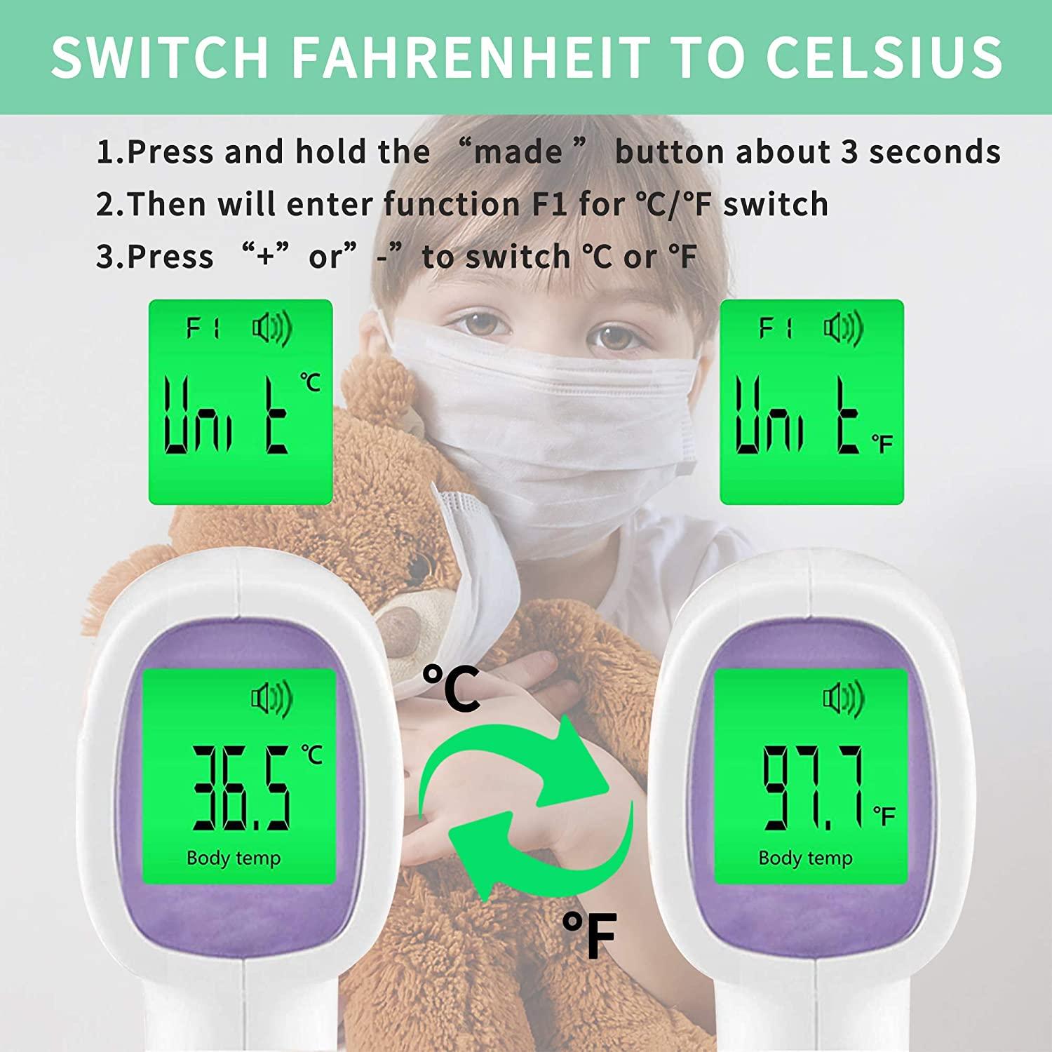 Touchless Forehead Thermometer for Adults & Kids - Digital Infrared ...