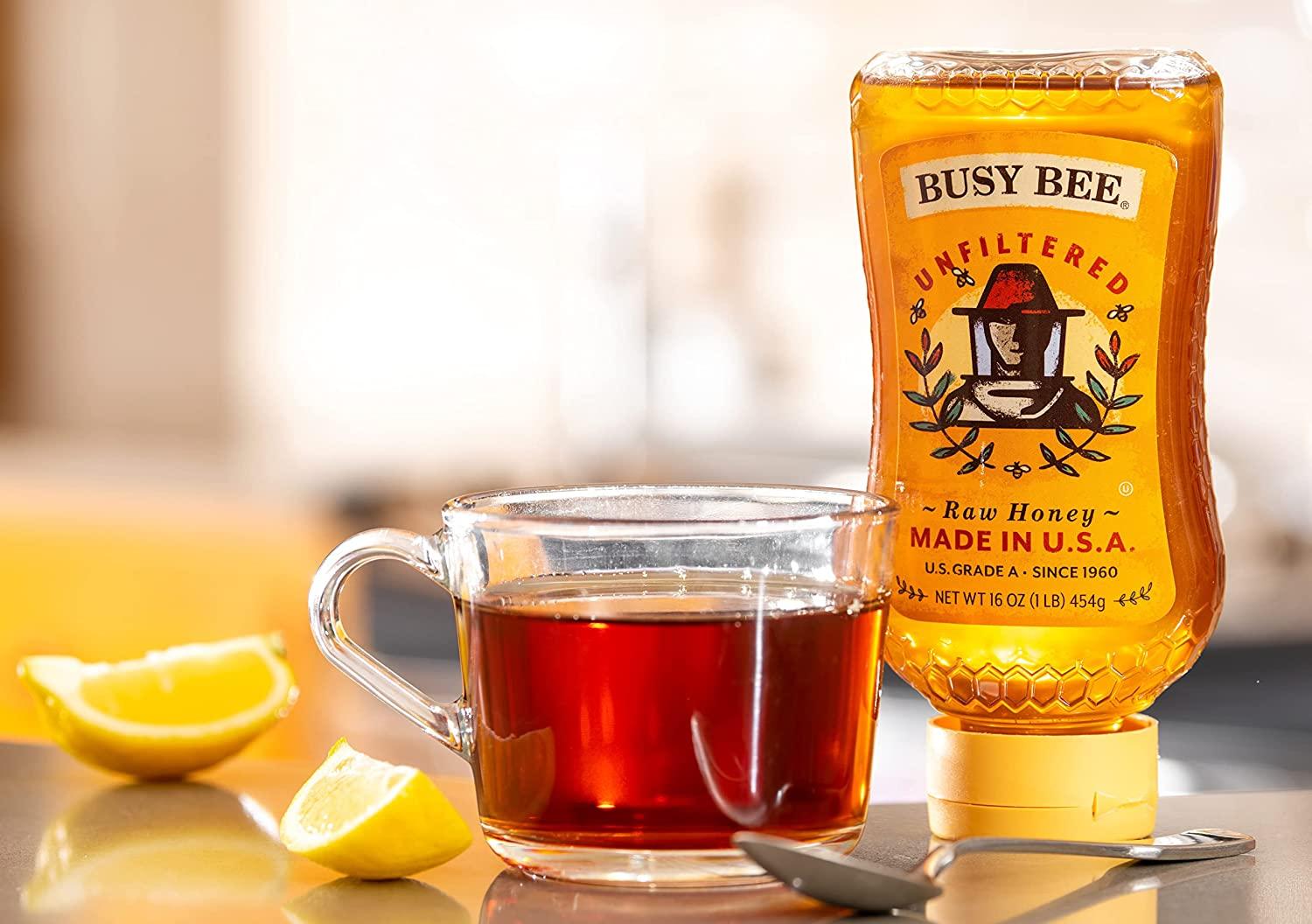 Busy Bee Raw Unfiltered USA Wildflower Honey 16 Ounce - 1 LB | 100% ...