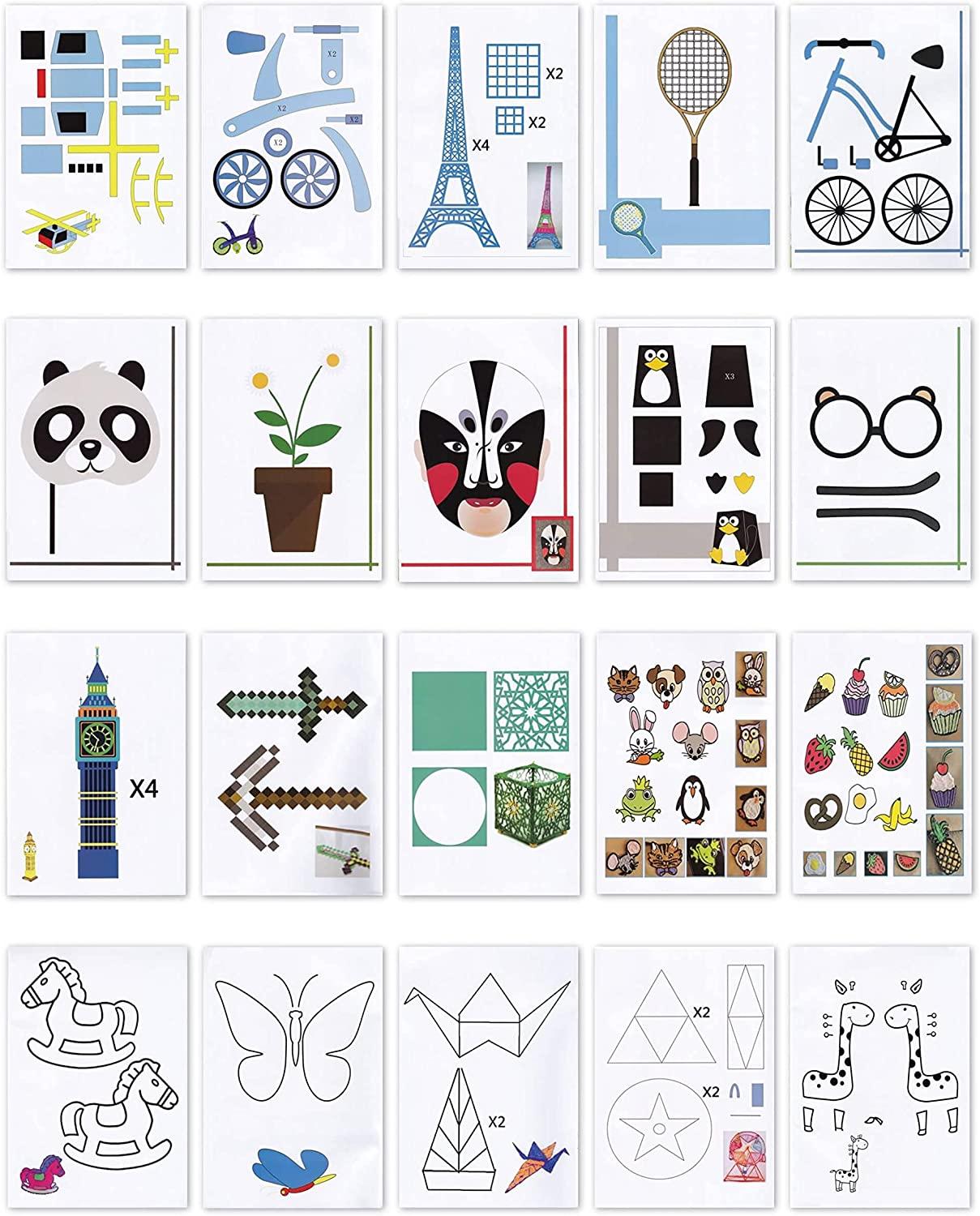 3D Printing Drawing Book: Reusable Colorful Template with 40 Patterns ...