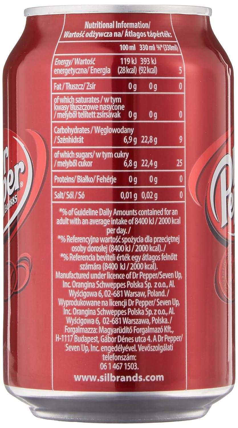 Buy Dr. Pepper 24 x 330 ml - International Shipping of Fizzy Soft Drink ...