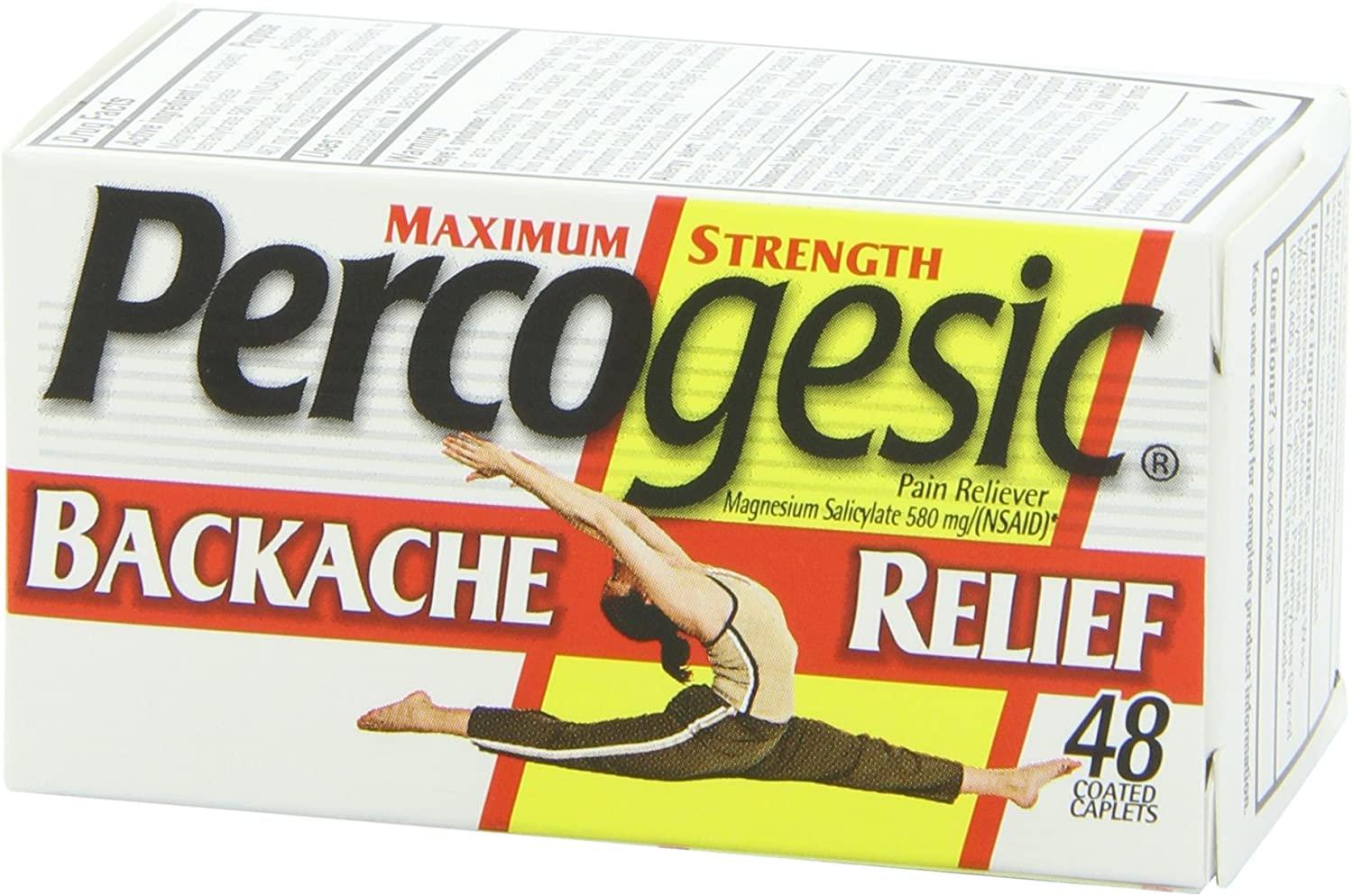 Percogesic Backache Relief Maximum Strength - 48 Coated Tablets | Buy ...