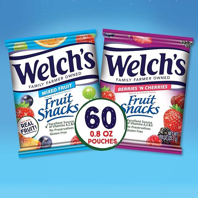 Welch's Fruit Snacks Mixed Fruit & Berries 'N Cherries Bulk Variety ...