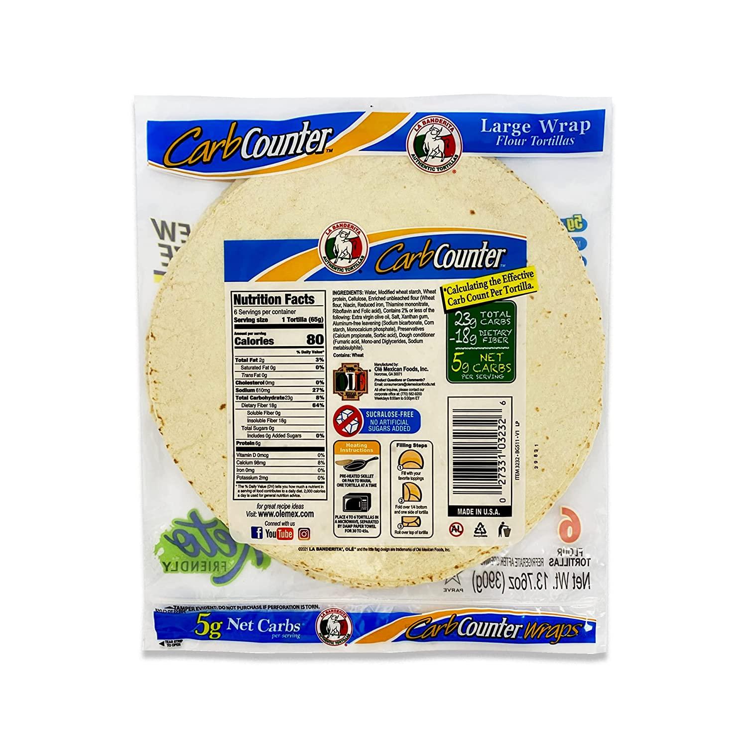 La Banderita Carb Counter Flour Tortillas | 10 ct | Low Carb & Keto ...