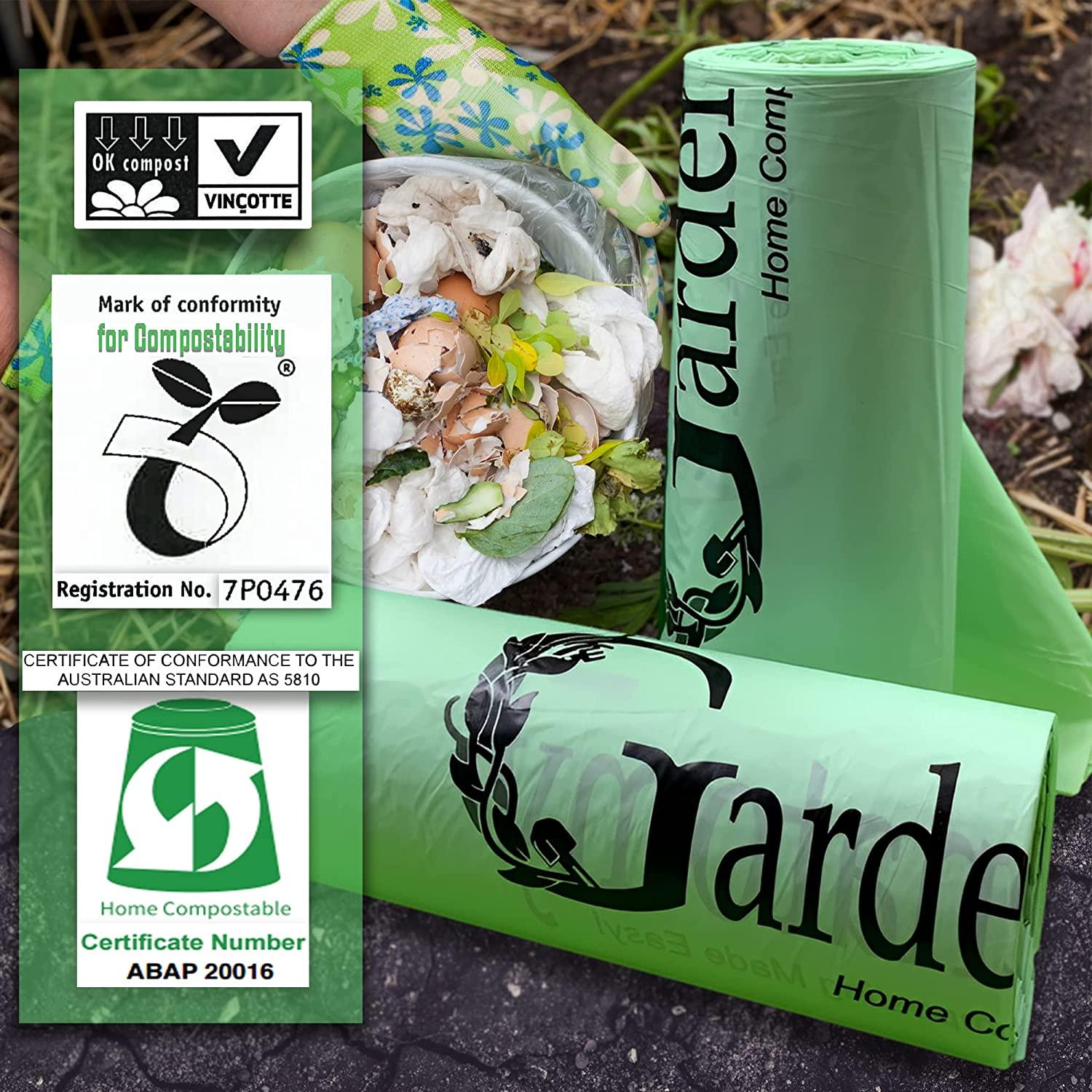 Compostable Trash Bags for Kitchen Compost Bin - Biodegradable & Fits 1 ...