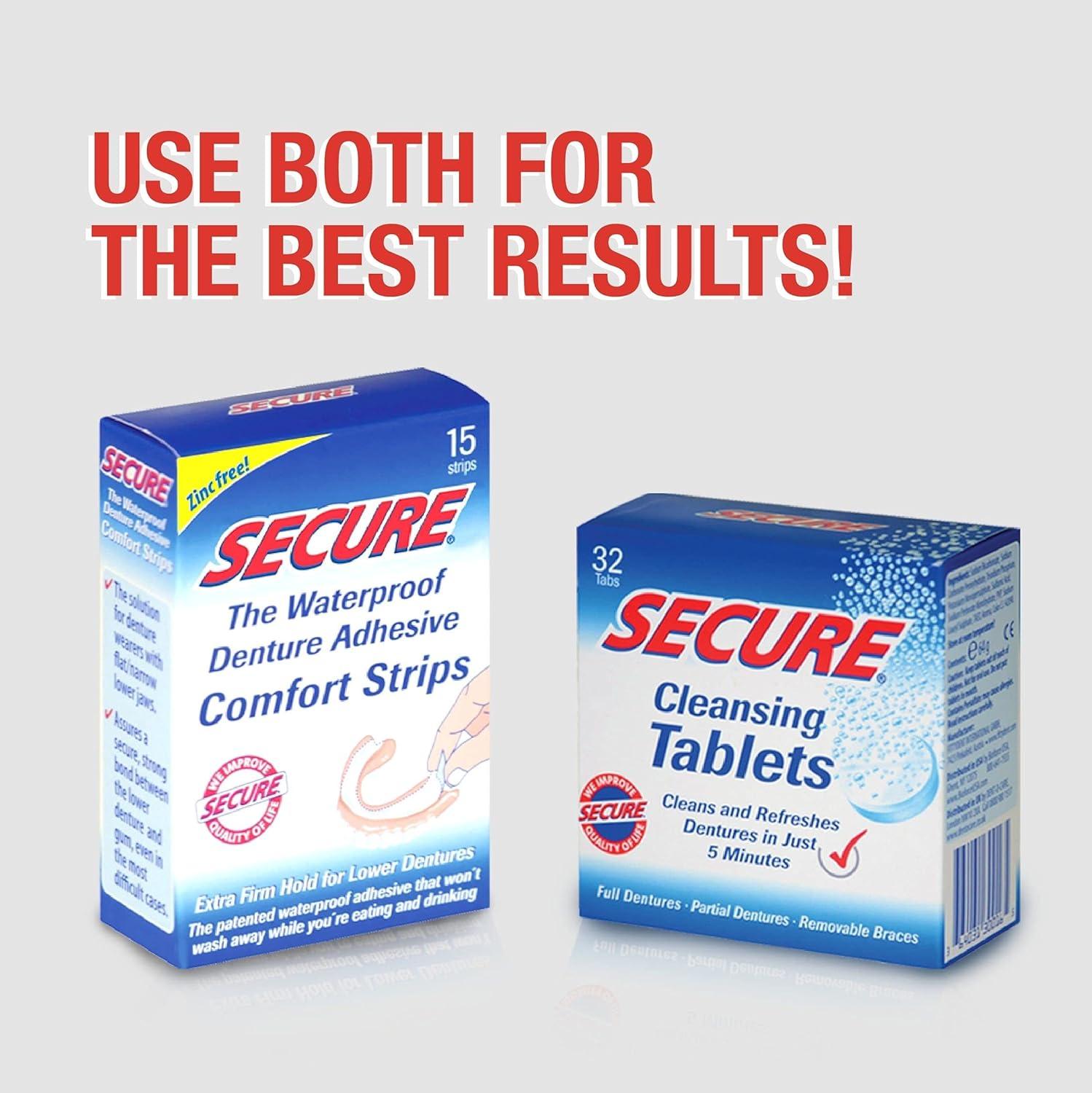Buy Secure Denture Adhesive Comfort Strips 15 Ct | Long-Lasting Hold ...