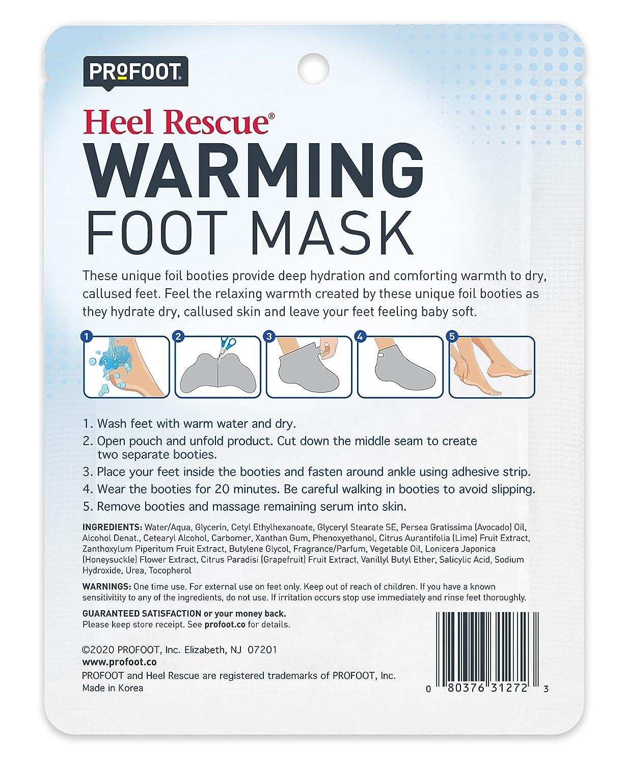 Profoot Heel Rescue Warming Foot Mask - Hydrating Treatment for Dry ...