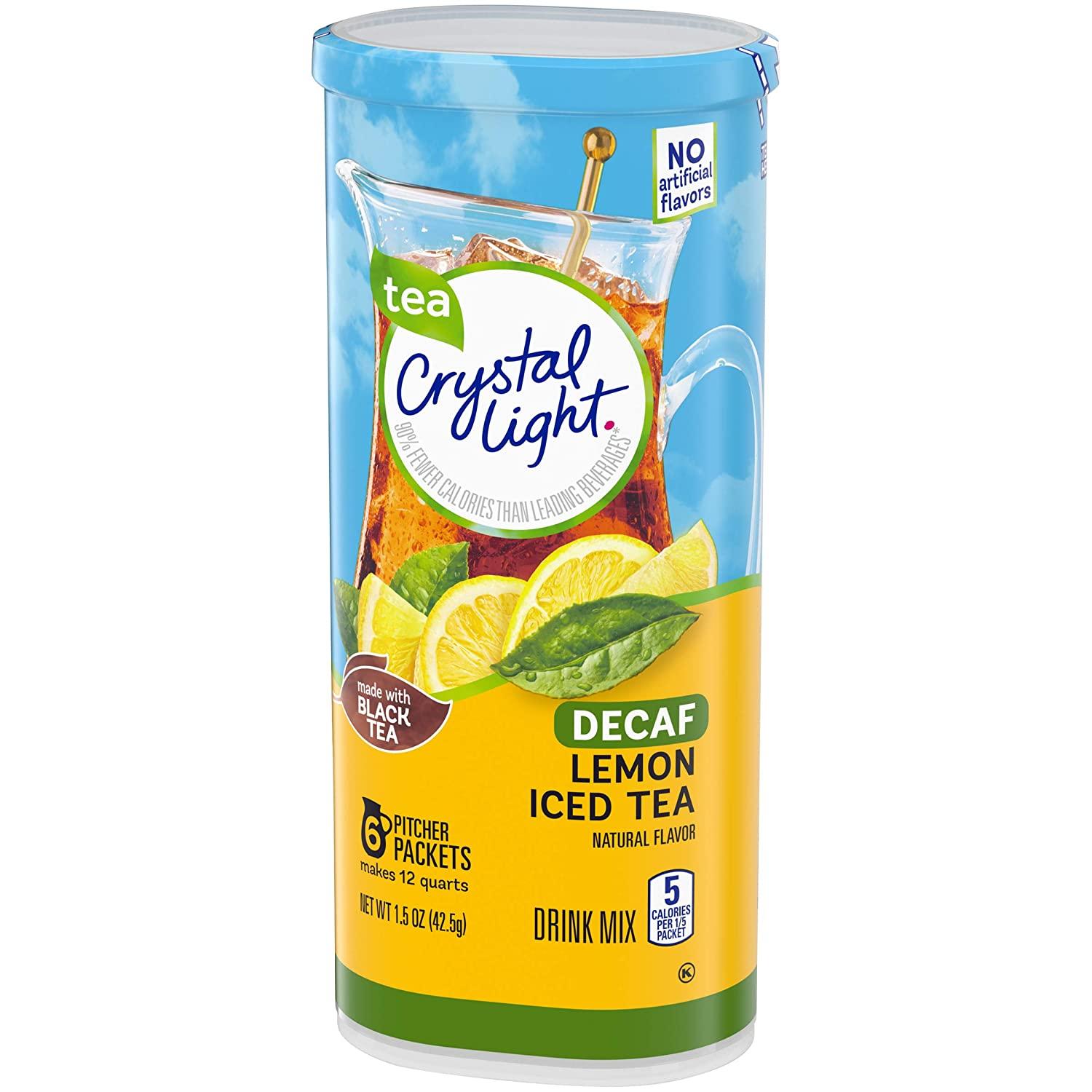 Crystal Light Sugar-Free Decaf Lemon Iced Tea Powdered Drink Mix - 6 ...