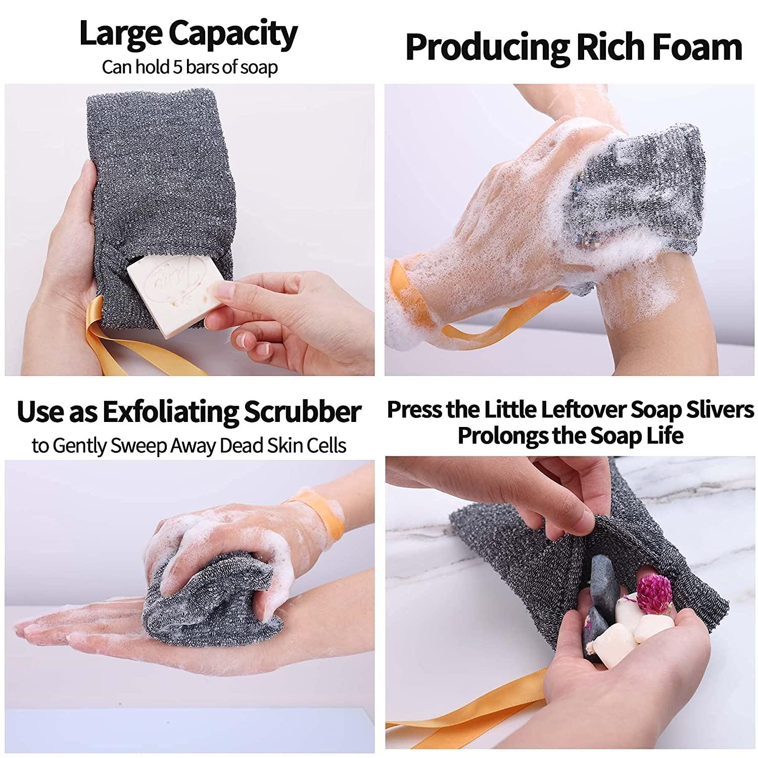 6-Pack Soap Savers Exfoliating Pouch | Body Scrubber Sponge for Bath ...