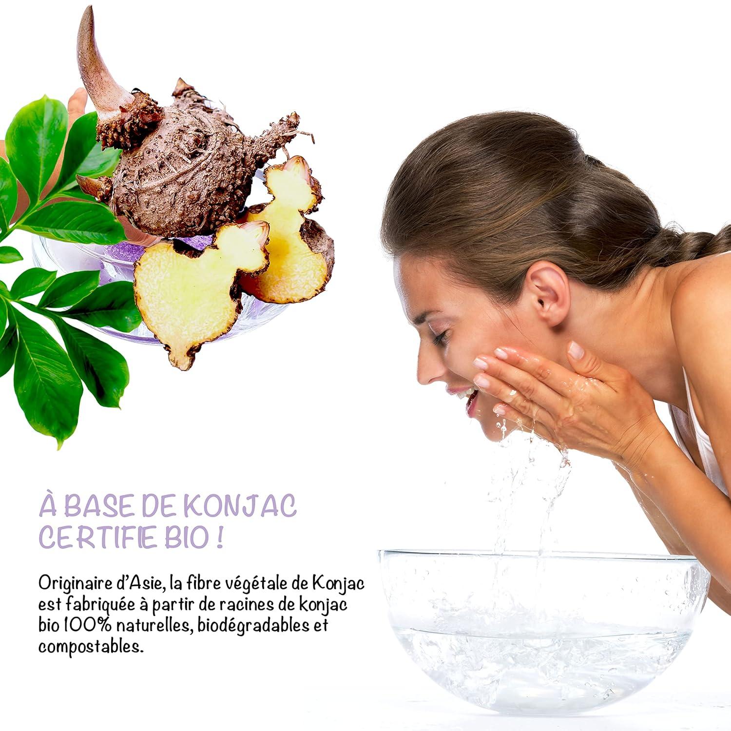 Organic Konjac Facial Sponge Set of 4 | Lavender Infused Naturally ...